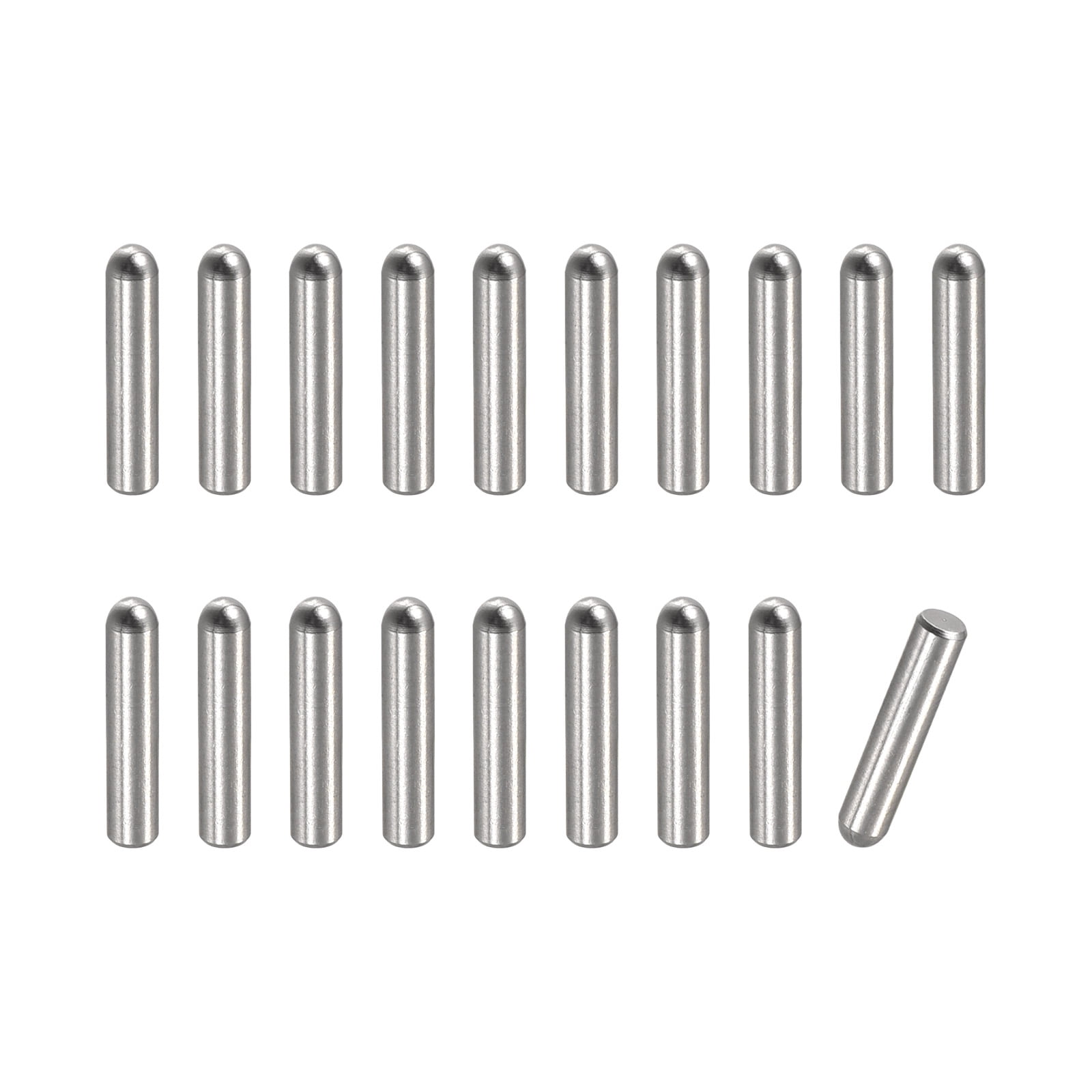 2.8x12mm Dowel Pins, 20 Pack Round Head Flat Chamfered End Dowel Pin ...
