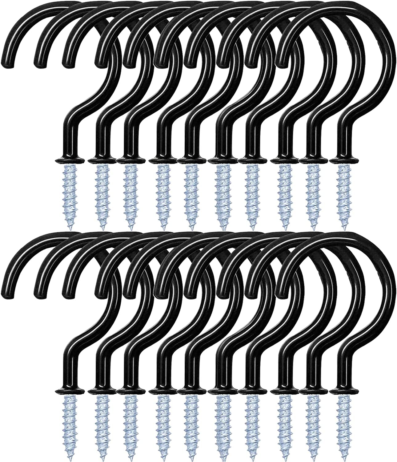2.9 Inch Celling Hooks, 20Pack Vinyl Coated Screw Hooks, Upgrade Cup ...