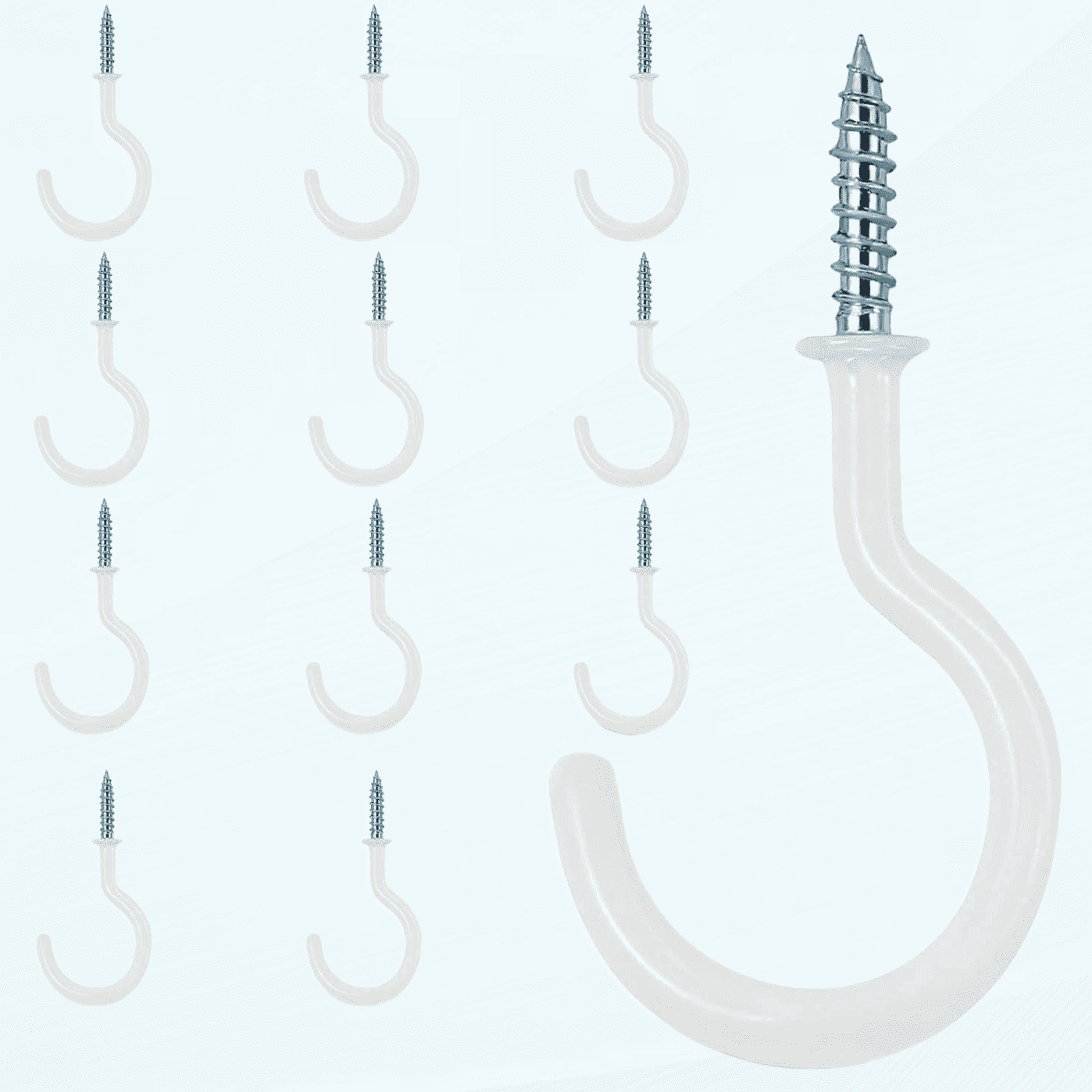 2.9" Large Ceiling Hooks, 12 Pcs Heavy Duty Screw-in Wall Hooks, Vinyl ...