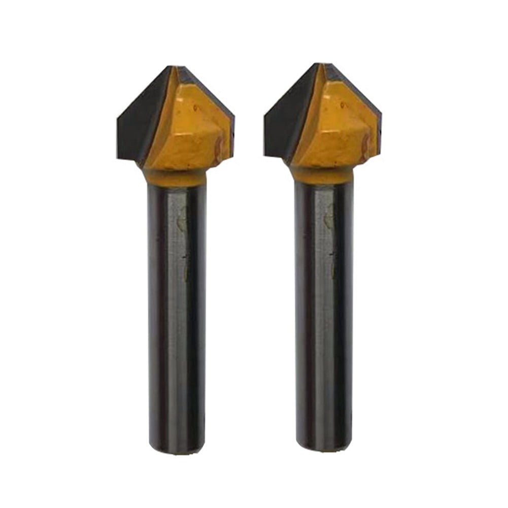 2× 90 Degree V-shaped Flat Head Router Bit Woodworking Engraving ...