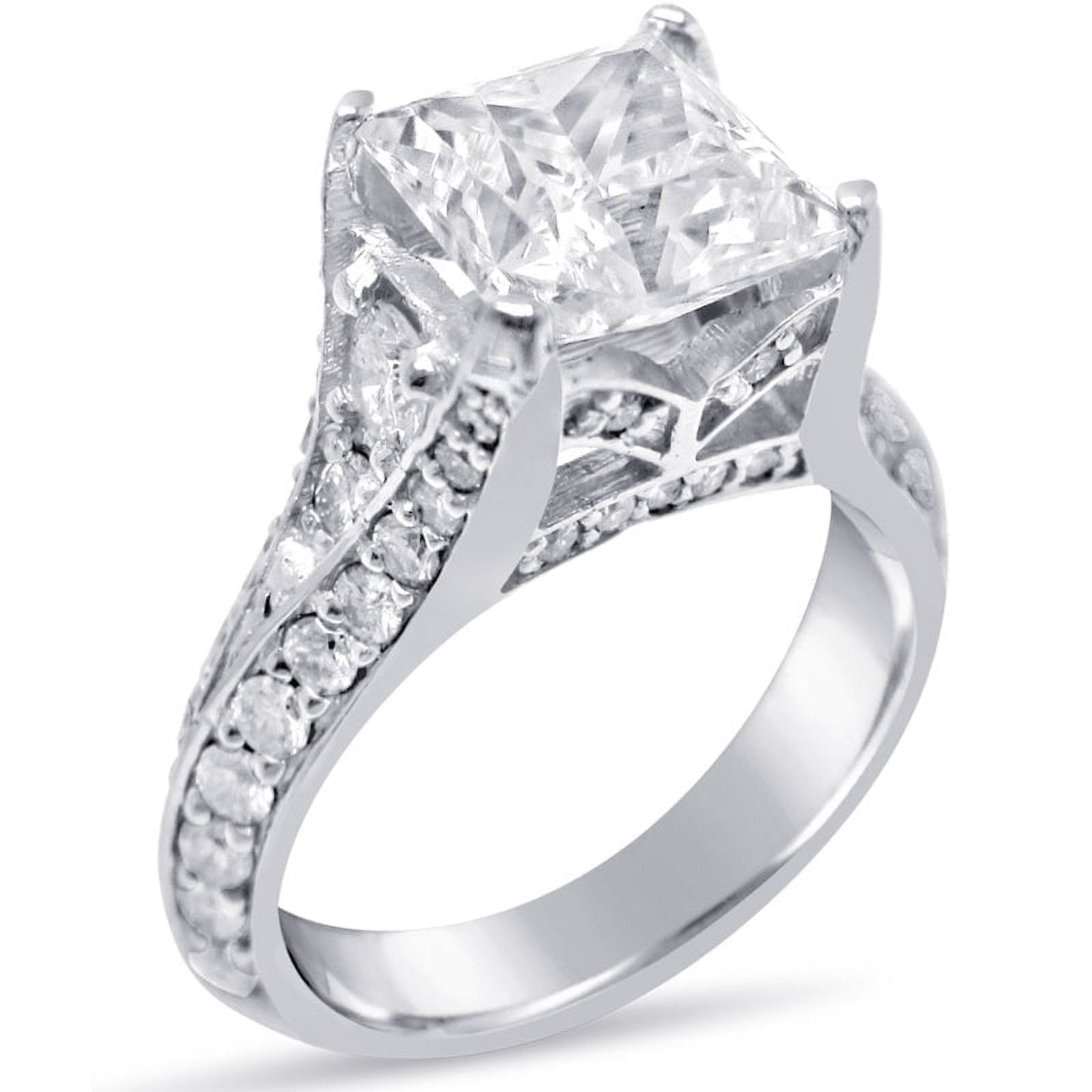 2.90ctw Princess Cut Split Shank Diamond Engagement Ring P16 - Walmart.com