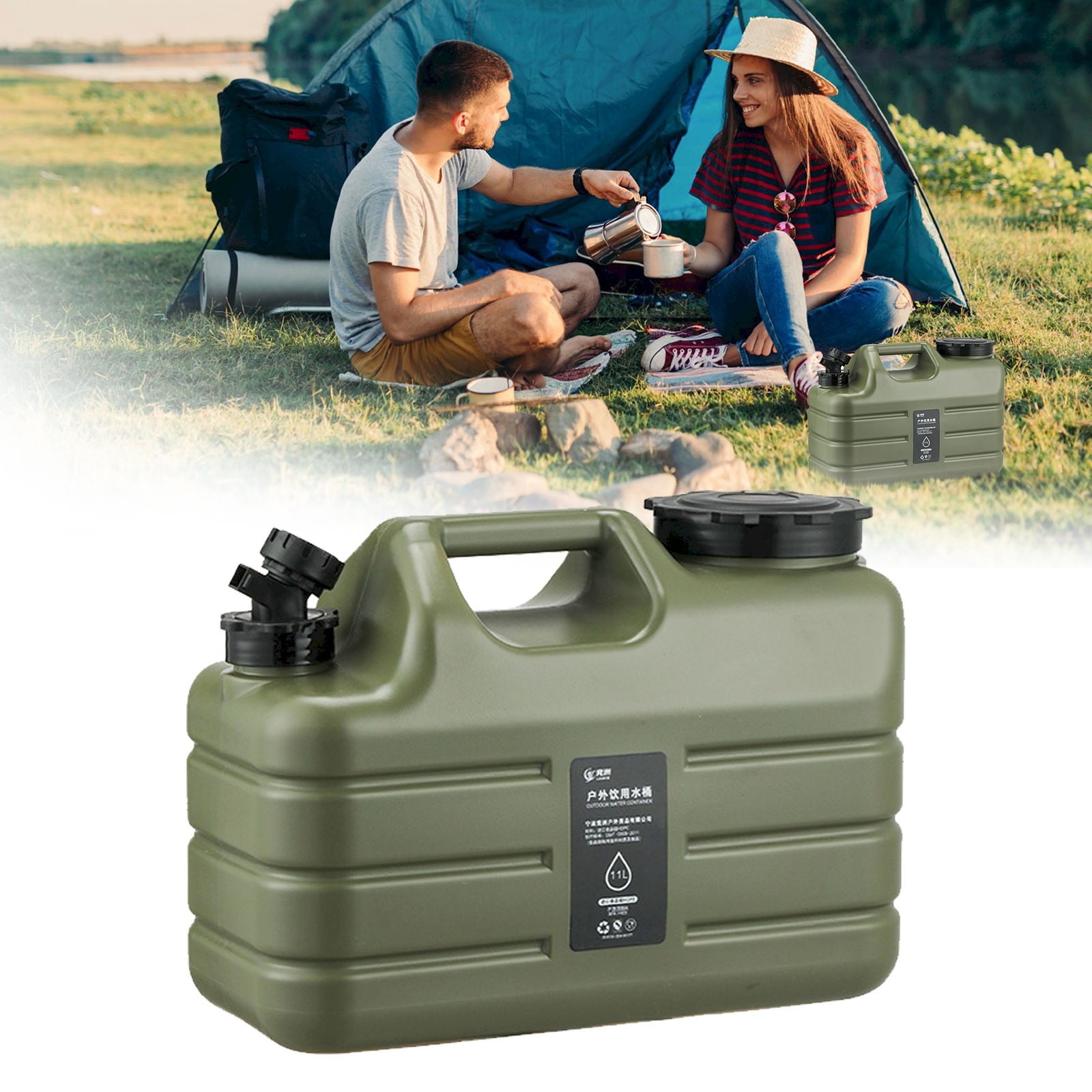 2.91 Gallon Camping Water Jug with Spout, No Leakage Food Grade Camping ...