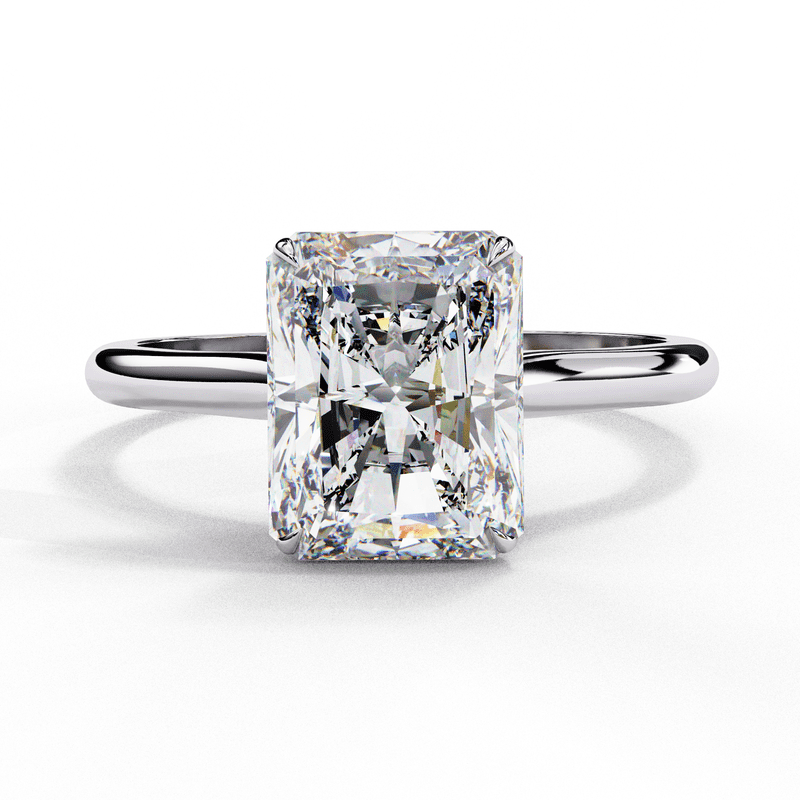 2.95 CT Radiant Cut Lab Grown Diamond Simple Solitaire Ring, Wedding ...