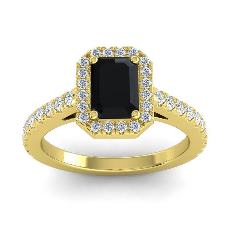 2.95 Carat Stunning Natural Diamond Black Onyx Gemstone Engagement Ring ...