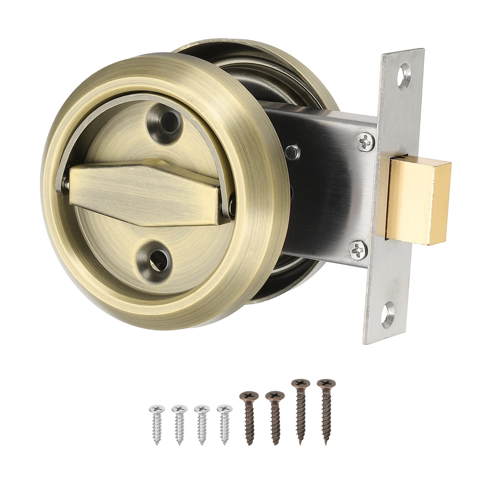 2.95" Round Recessed Pull Stainless Steel Door Handle with Double Rings ...