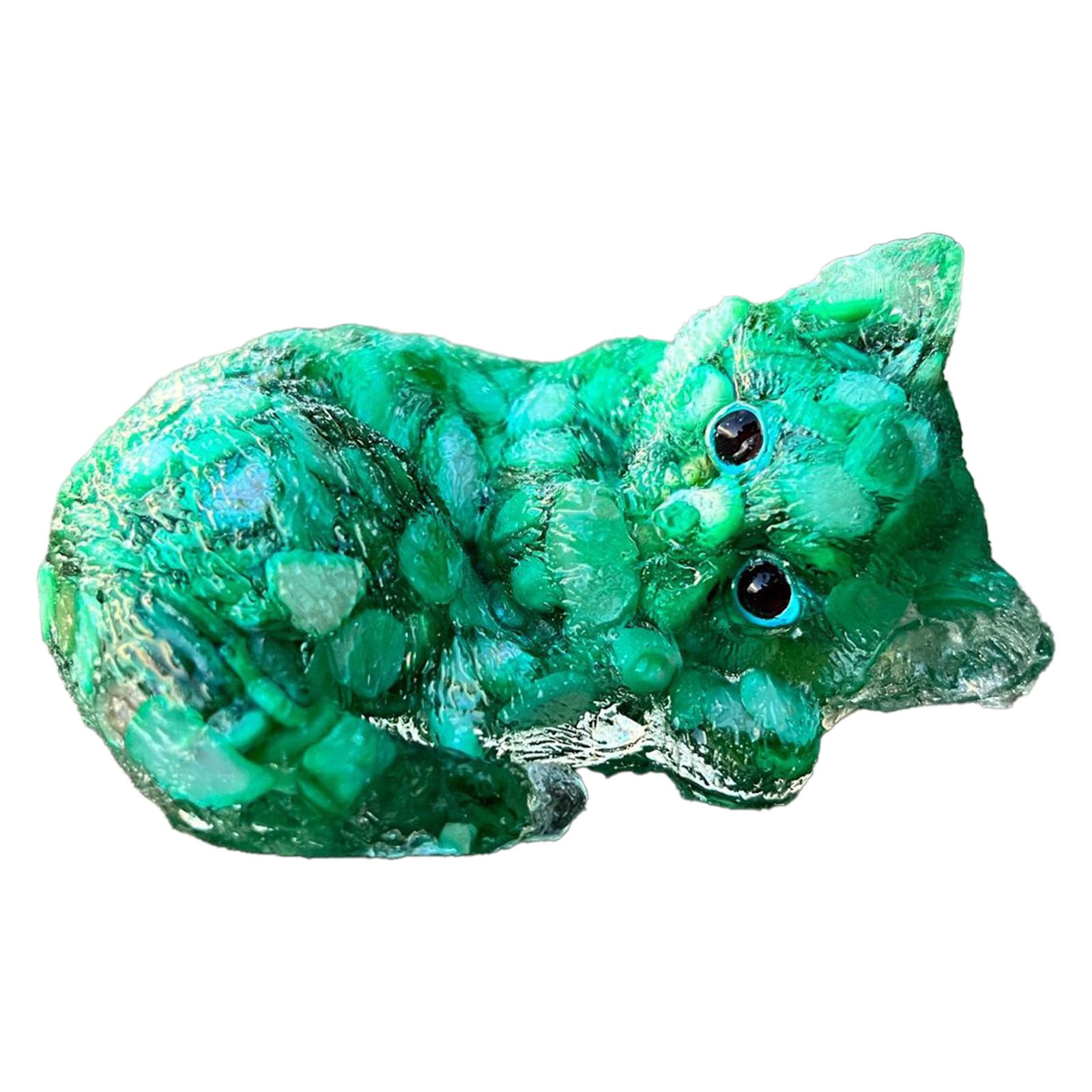 2.95 inch Amethyst Cat Statue Resin Cat Ornaments for Desk Decor Cute ...