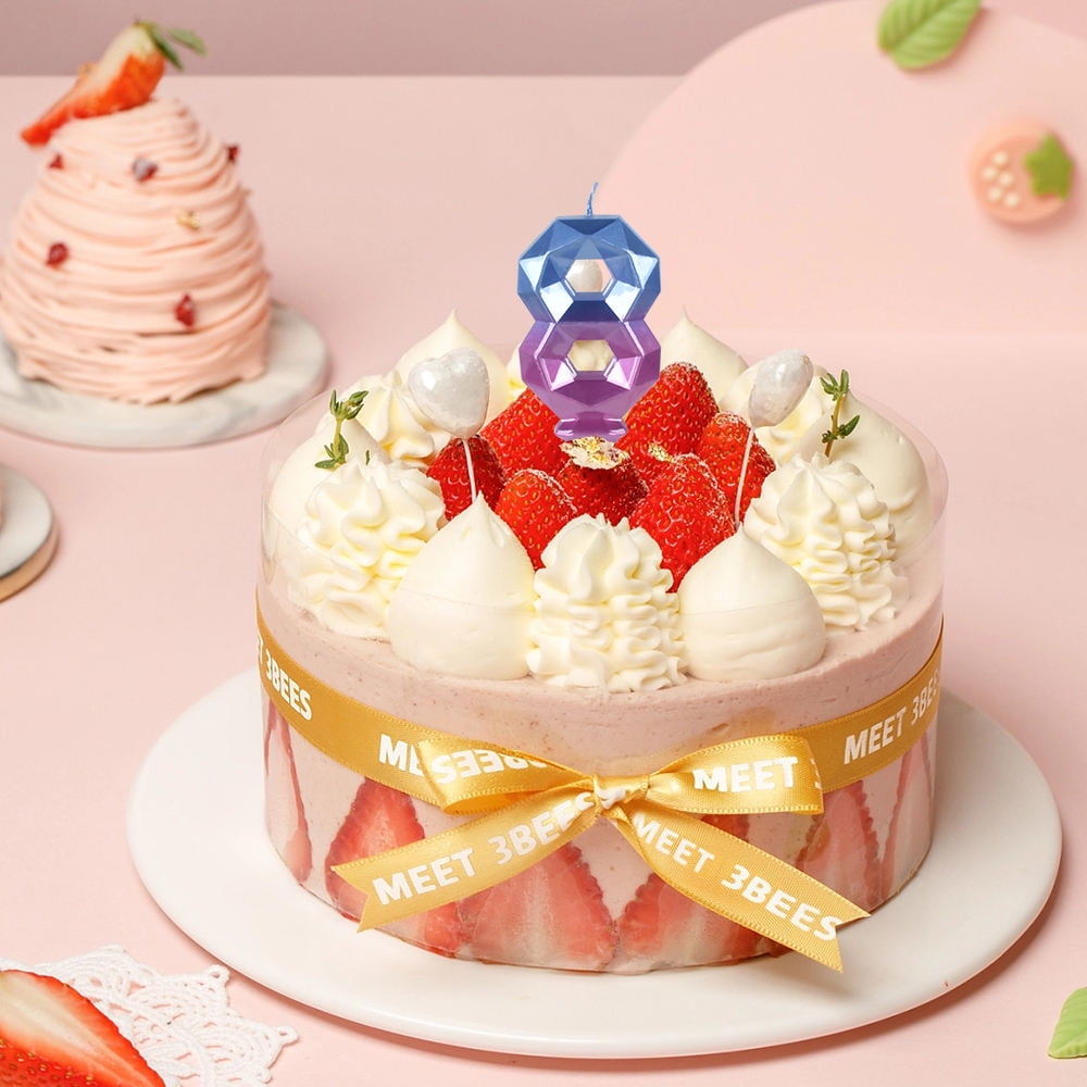 2.95-inch gradient diamond cut digital 1-9 candles, with unique shapes and colors, make the ...