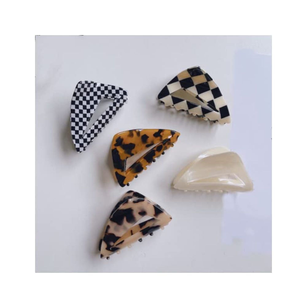 2.95inch Medium Hair Claw Clips Checkered Hair Clips Tortoise Shell ...