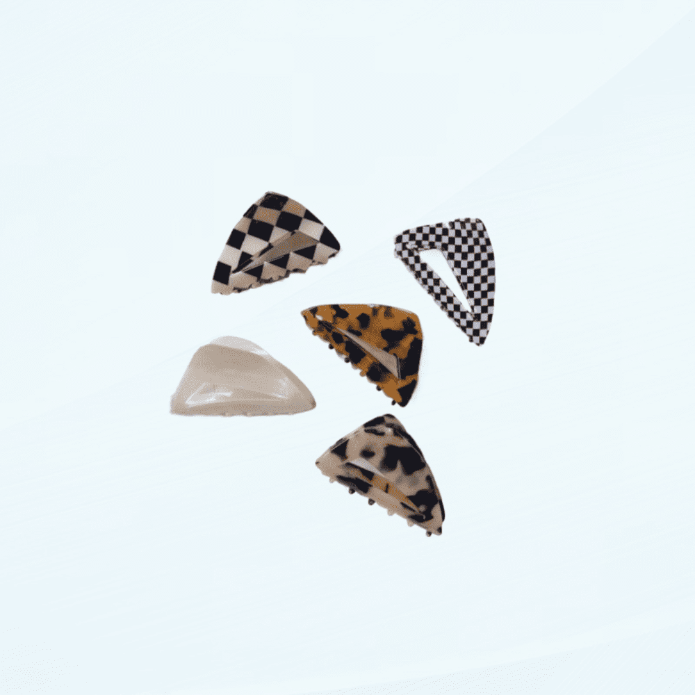2.95inch Medium Hair Claw Clips Checkered Hair Clips Tortoise Shell ...