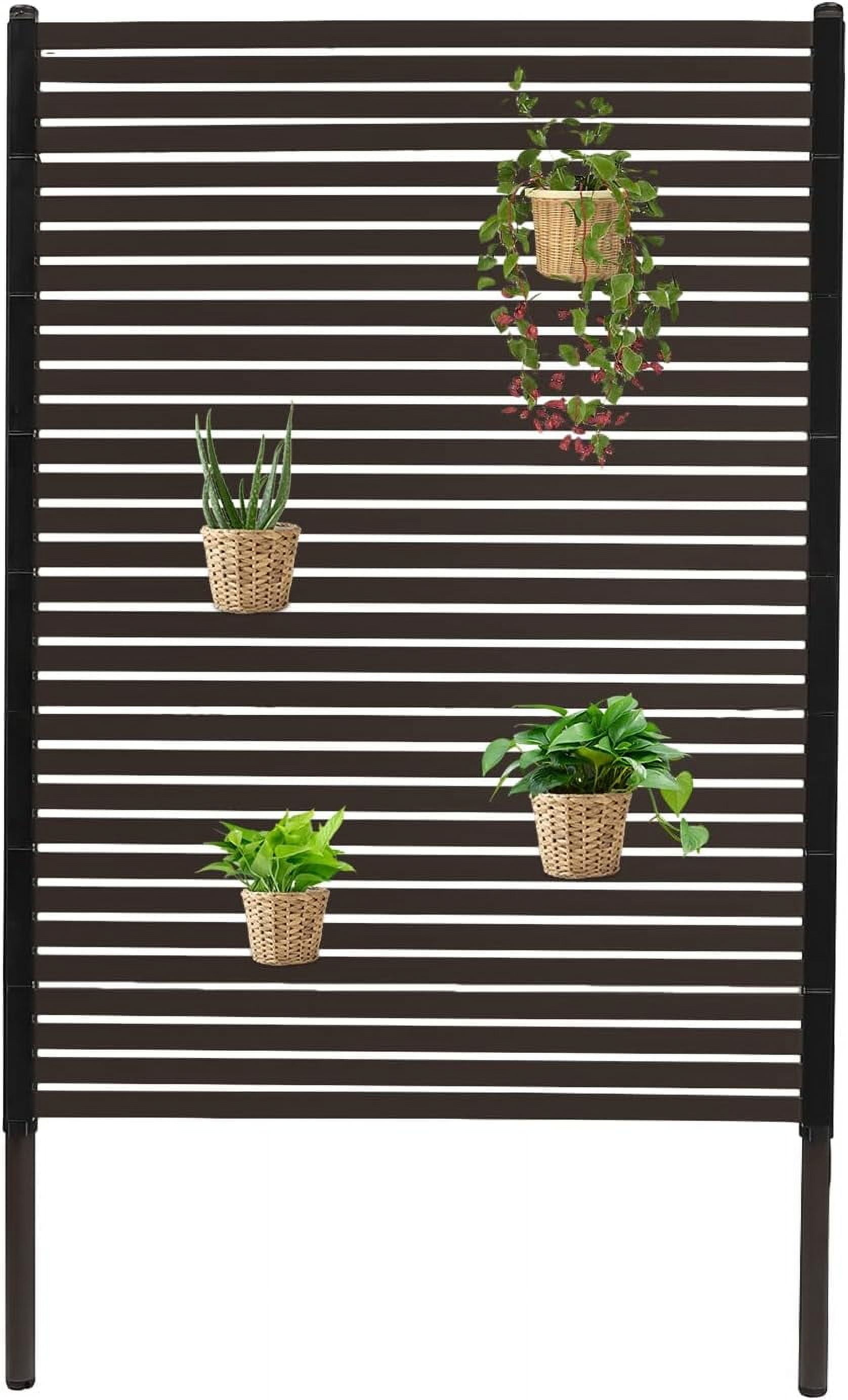 2.95x4.92ft Metal Outdoor Privacy Screen with Stand Outdoor Privacy ...