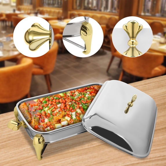 2.9L Chafing Dish Stainless Steel Tray Rectangle Buffet Catering Chafer ...