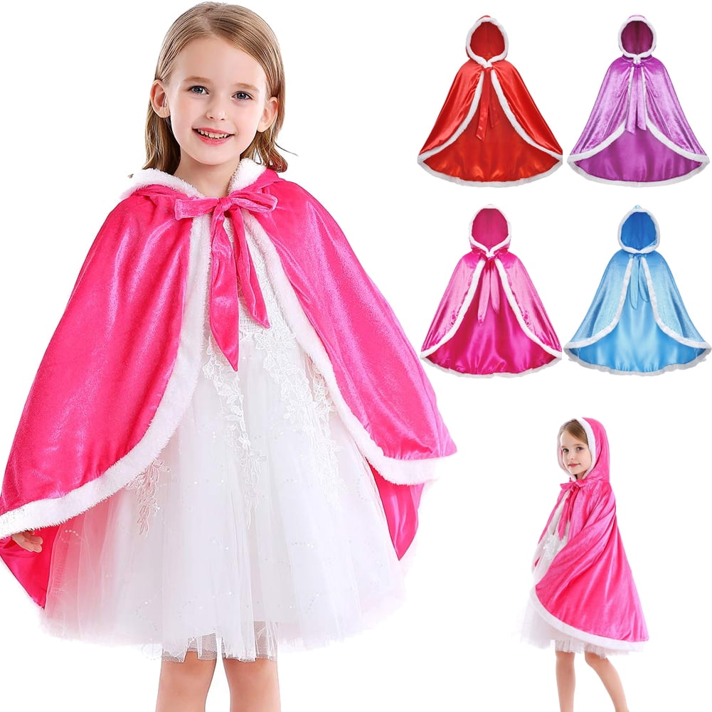 2-9Y Child Baby Christmas Santa Claus Robe Hooded Cloak Mrs Santa Claus ...