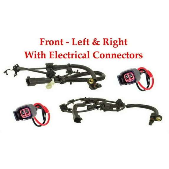 2 ABS Wheel Speed Sensor W/Connectors Front Left/Right Fits:Jeep ...