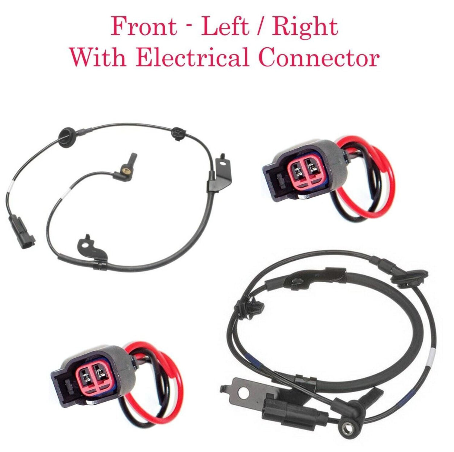 2 ABS Wheel Speed Sensor with Connector Front Left Right For Lancer ...