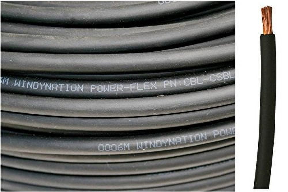 2 AWG 2 Gauge 20 Feet (20 ft) Black Welding & Battery Cable Pure Copper ...