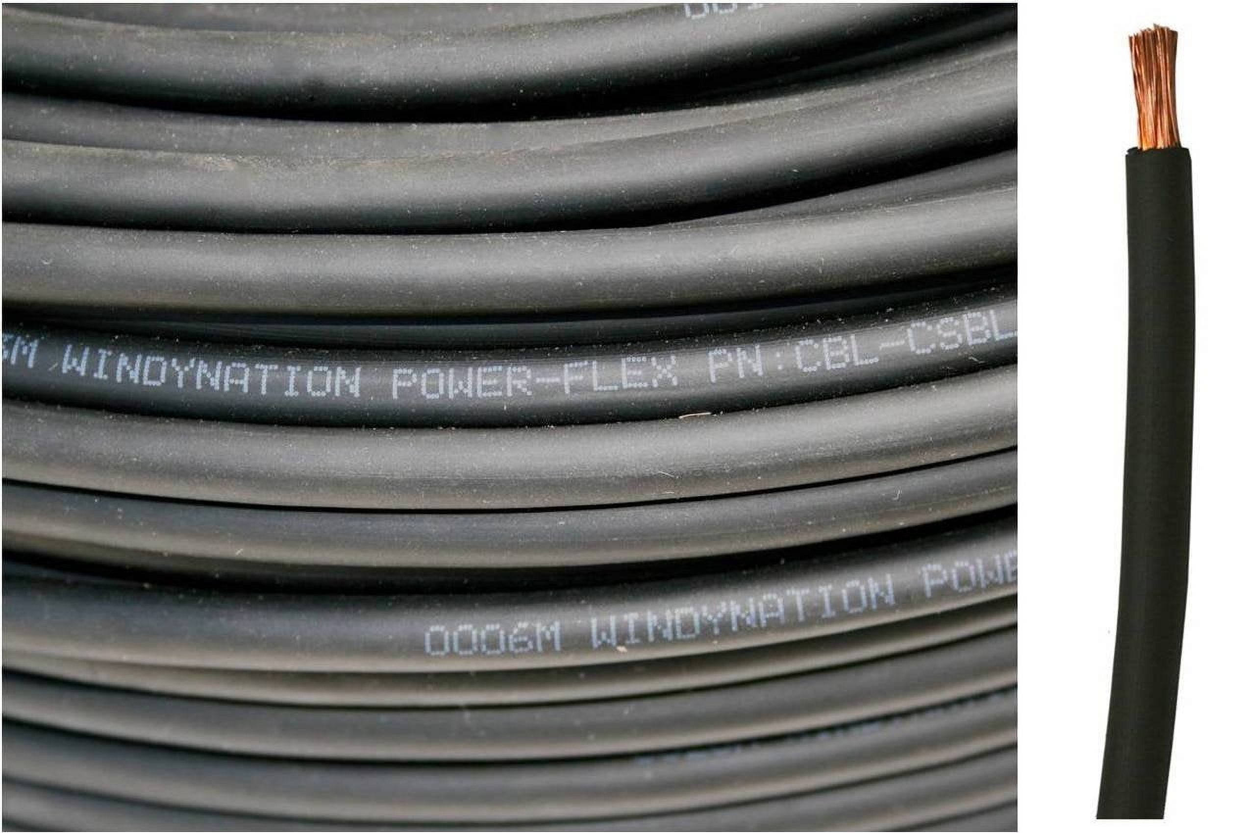 2 AWG 2 Gauge 50 Feet (50 ft) Black Welding & Battery Cable Pure Copper ...