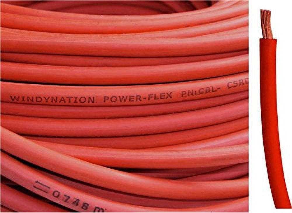 2 AWG 2 Gauge 50 Feet (50 ft) Red Welding & Battery Cable PURE Copper ...