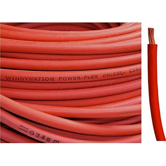 2 AWG 2 Gauge 50 Feet (50 ft) Red Welding & Battery Cable Pure Copper ...