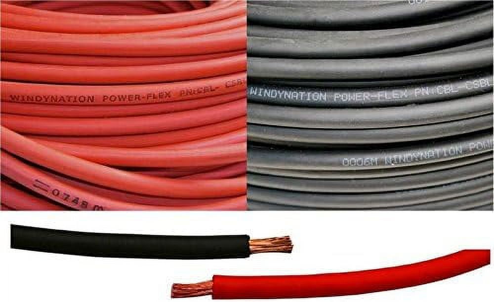 2/ AWG 2/ Gauge Red and Black Welding Lead & Car Battery Copper Cable ...