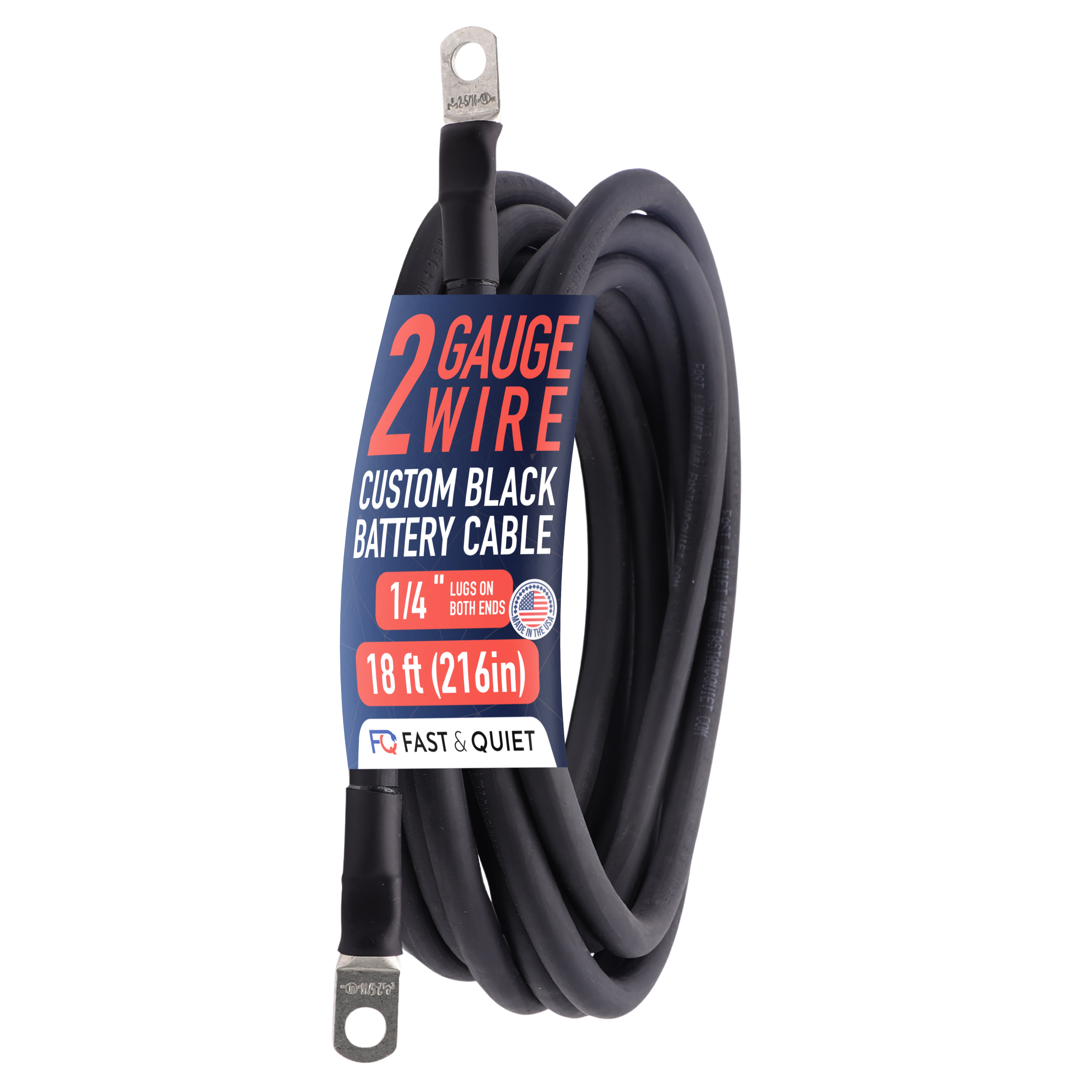 2 AWG Battery Cable with Battery Terminals, Pure Copper Wire ...