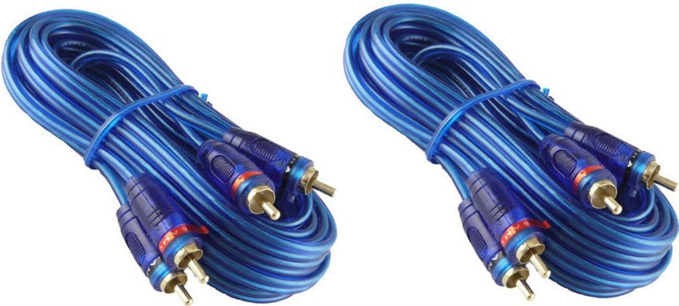 2 Absolute RCA20 20 Ft 2 Male to 2 Male 2-Channel Blue Twisted Car ...