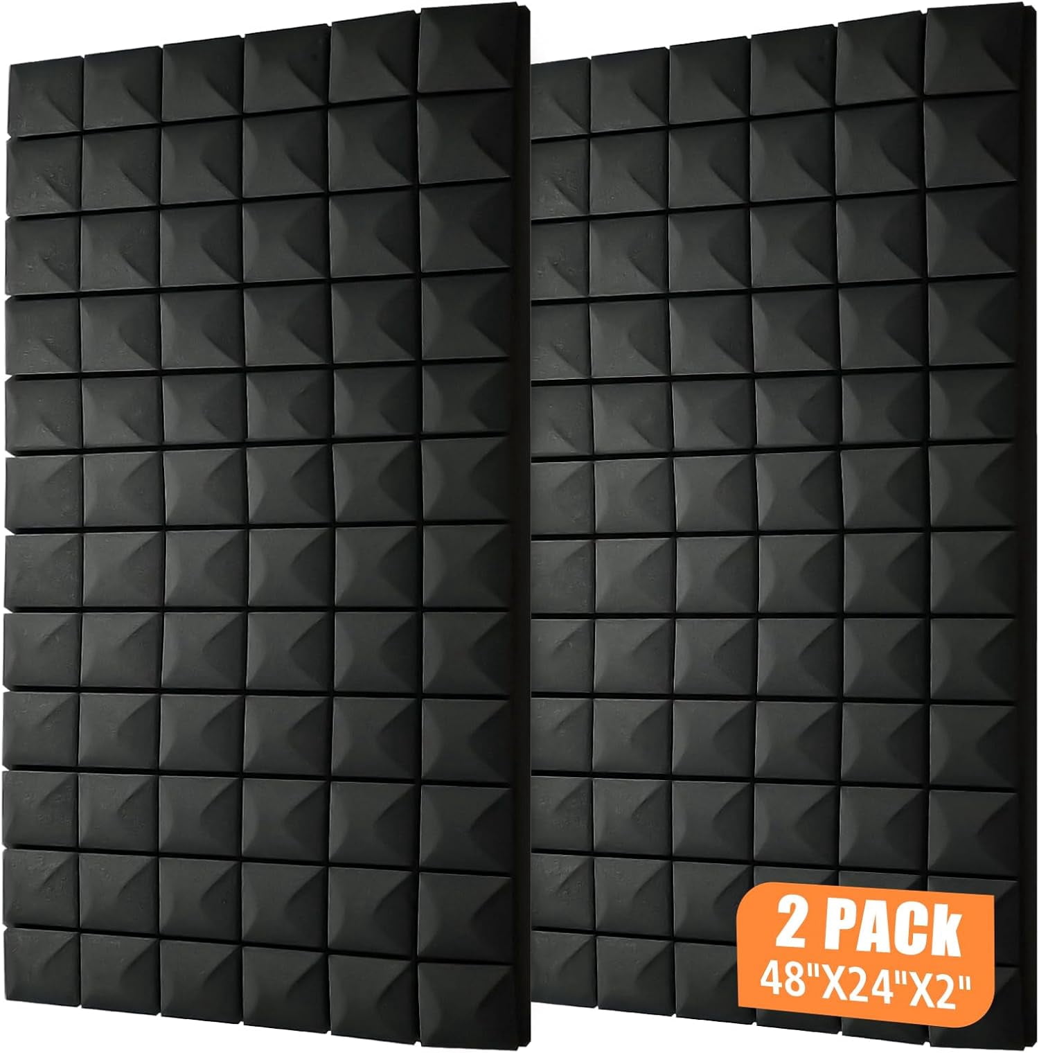 2 Acoustic Panels 48"x24"x2" Sound Proof Panels, High Density and Fire ...