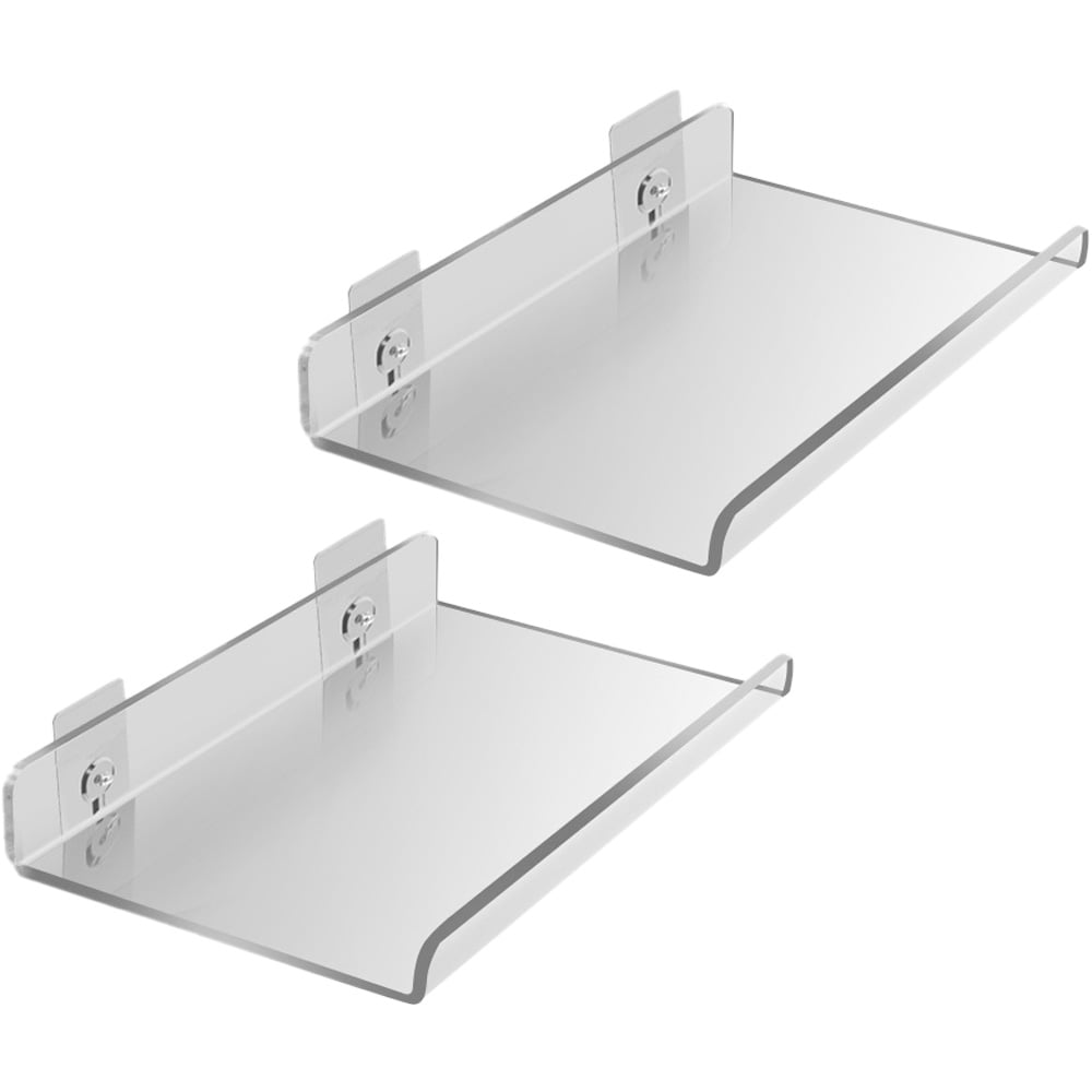 2 Acrylic Floating Wall Racks, Wall Mounted Display Racks, Home Storage ...