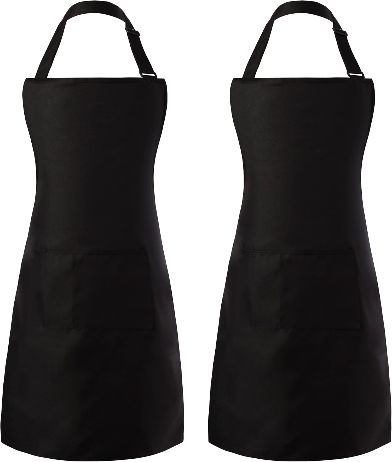 2 Adjustable Bib Apron, Resistant Aprons with 2 Pockets Cooking Kitchen ...