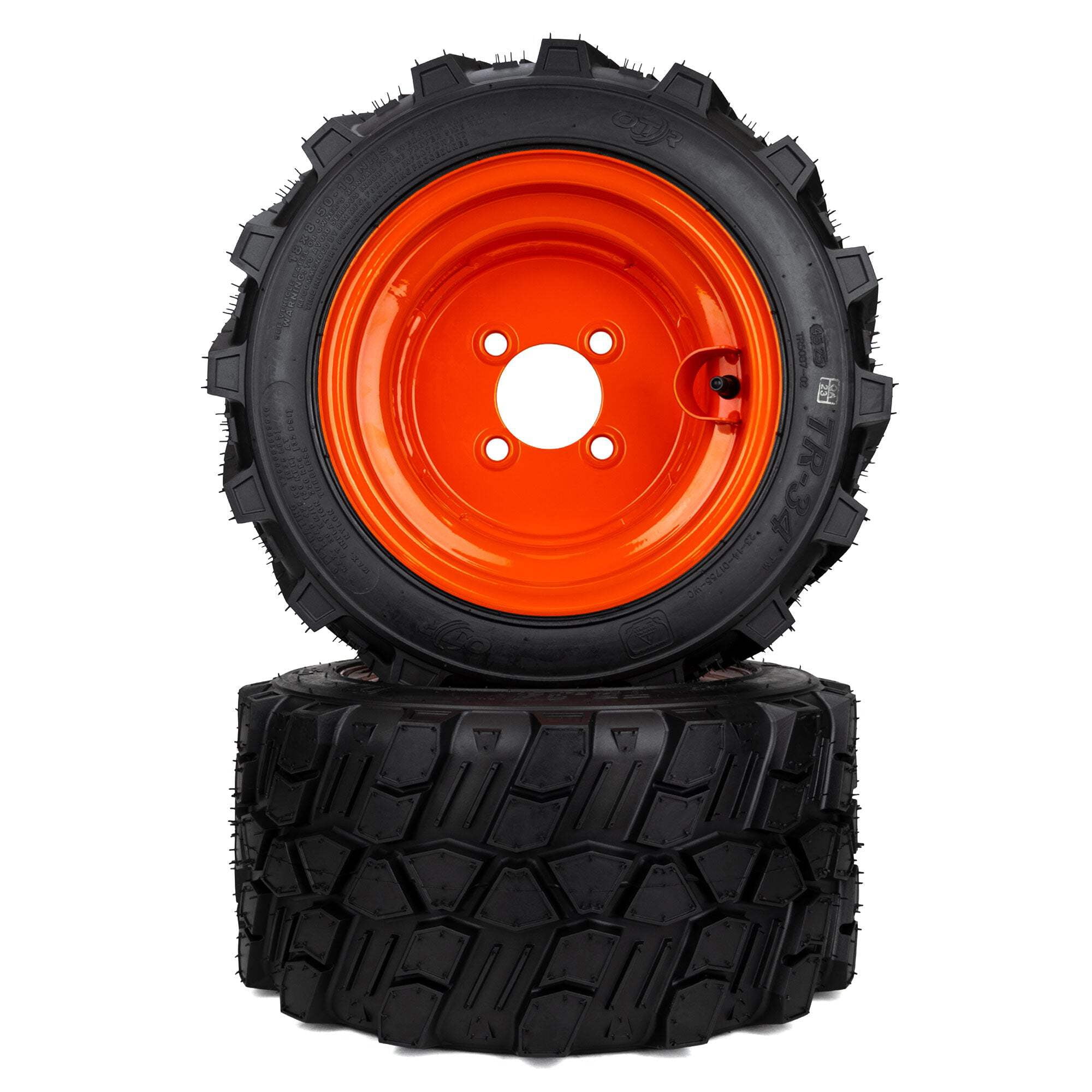 (2) Aggressive Tire Assemblies 18x8.50-10 Fits Kubota BX Series K2581 ...