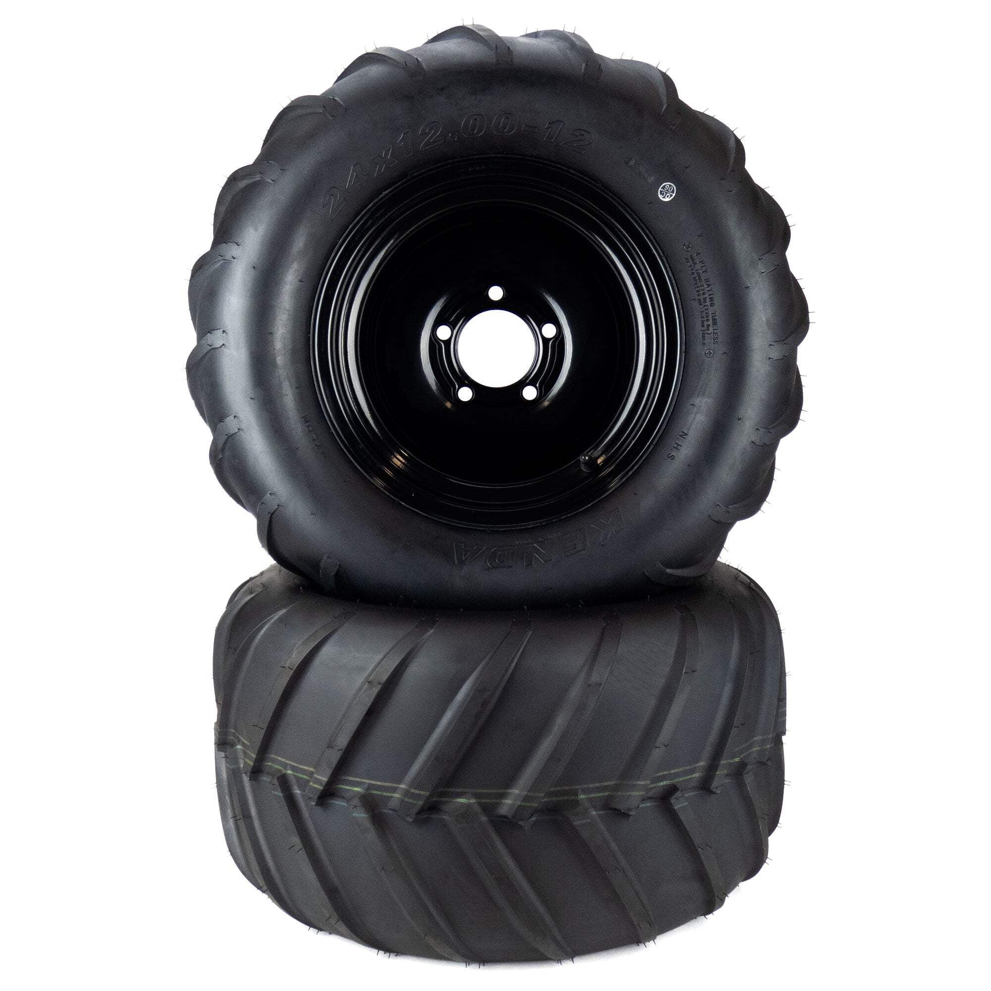 (2) Aggressive Tire Assemblies 24x12.00-12 Fits Bad Boy Outlaw 54" 022 ...