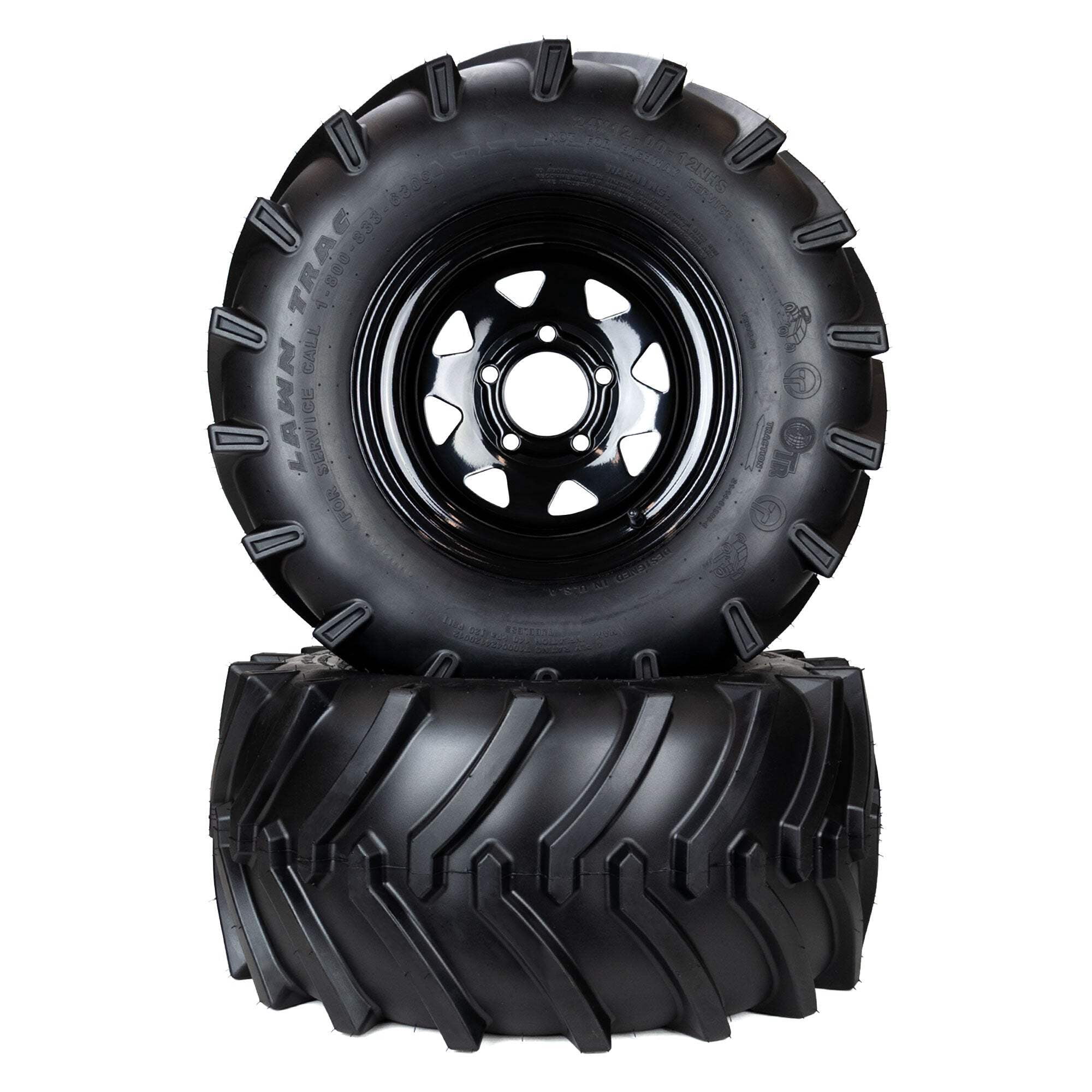 (2) Aggressive Tire Assemblies 24x12.00-12 Fits Gravely Pro-Turn 300 ...