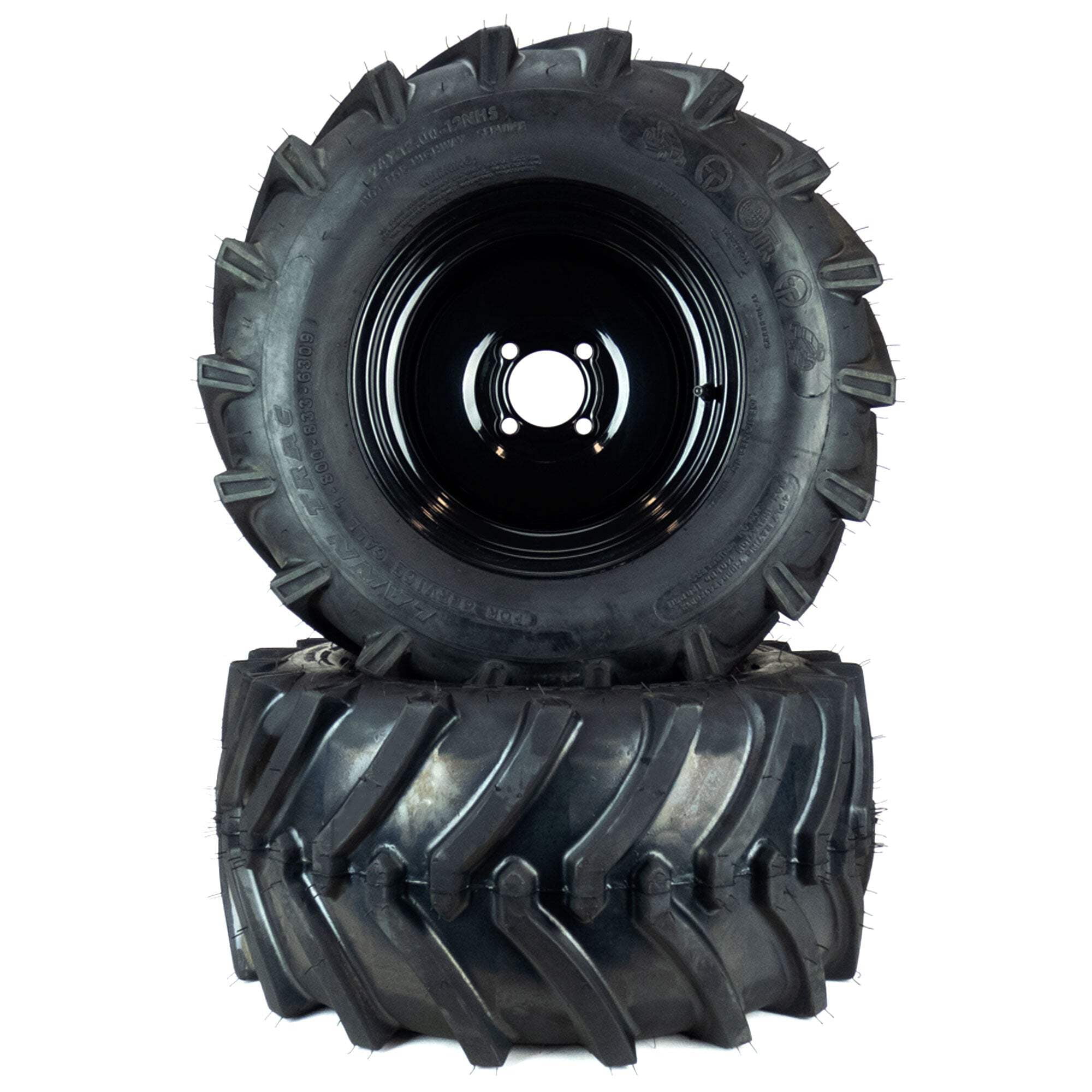 (2) Aggressive Tire Assemblies 24x12.00-12 Scag Patriot Tiger Cat II 61 ...