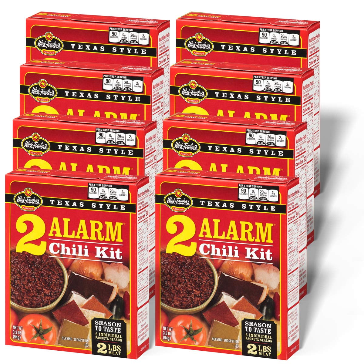 2-Alarm Chili Kit, Texas Style Chili Seasoning Mix with Individual ...