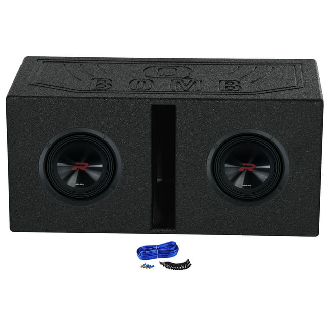 (2) Alpine R2-W8D2 8” 350W RMS Car Audio Subwoofers+Vented Sub Box ...
