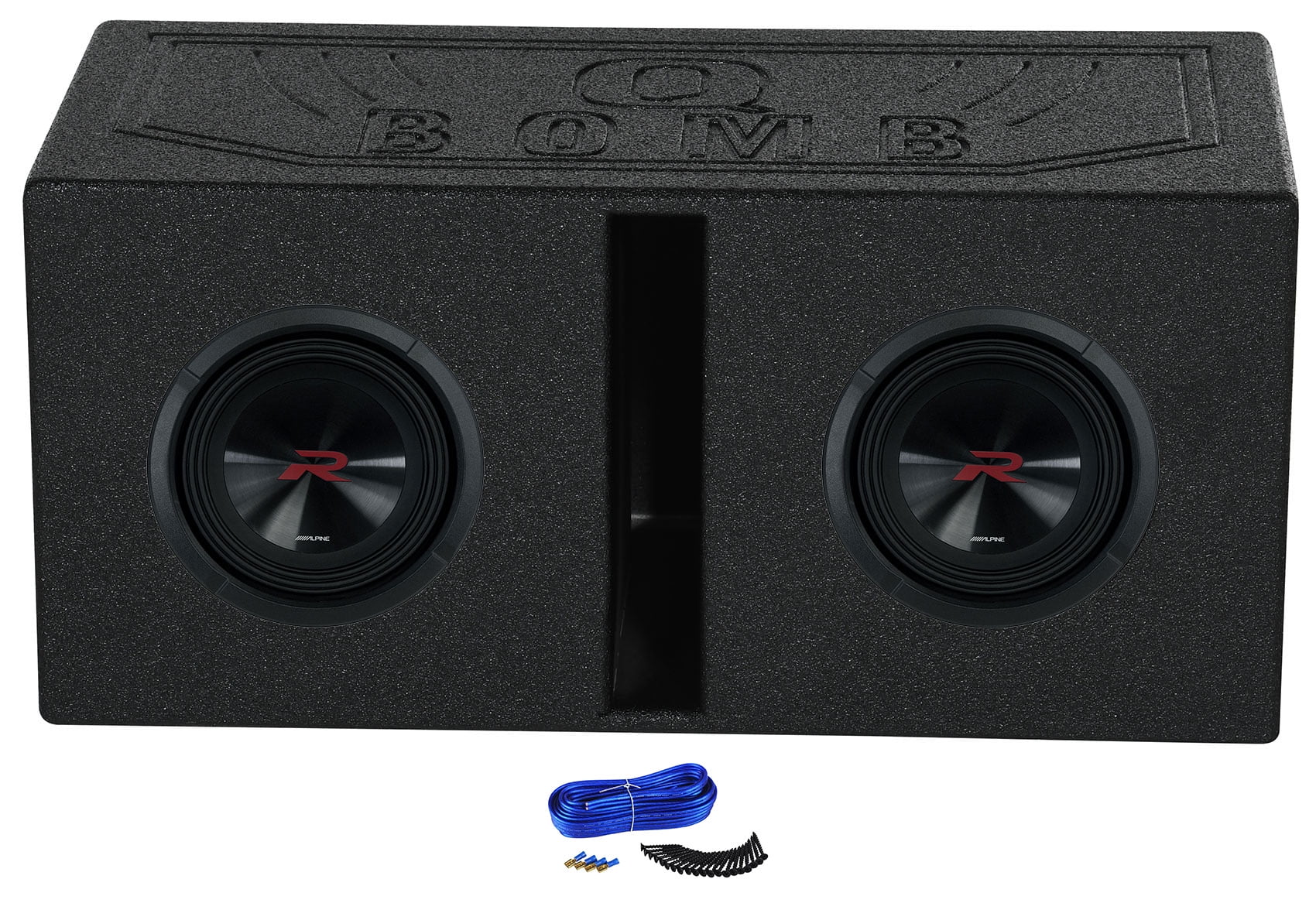(2) Alpine R2-W8D4 8” 350W RMS Car Audio Subwoofers+Vented Sub Box ...