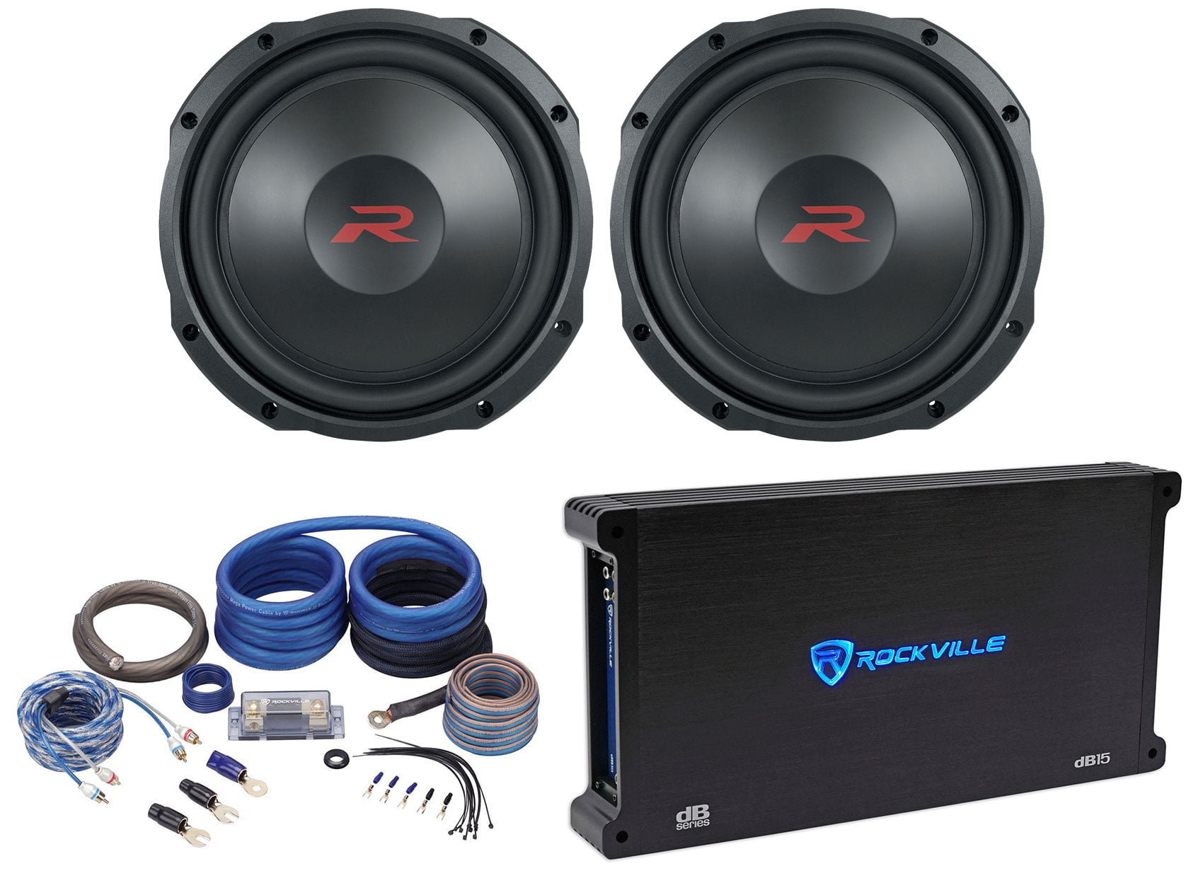 (2) Alpine RS-W12D2 12” 600w RMS Shallow Subwoofers DVC Slim Subs+Mono ...