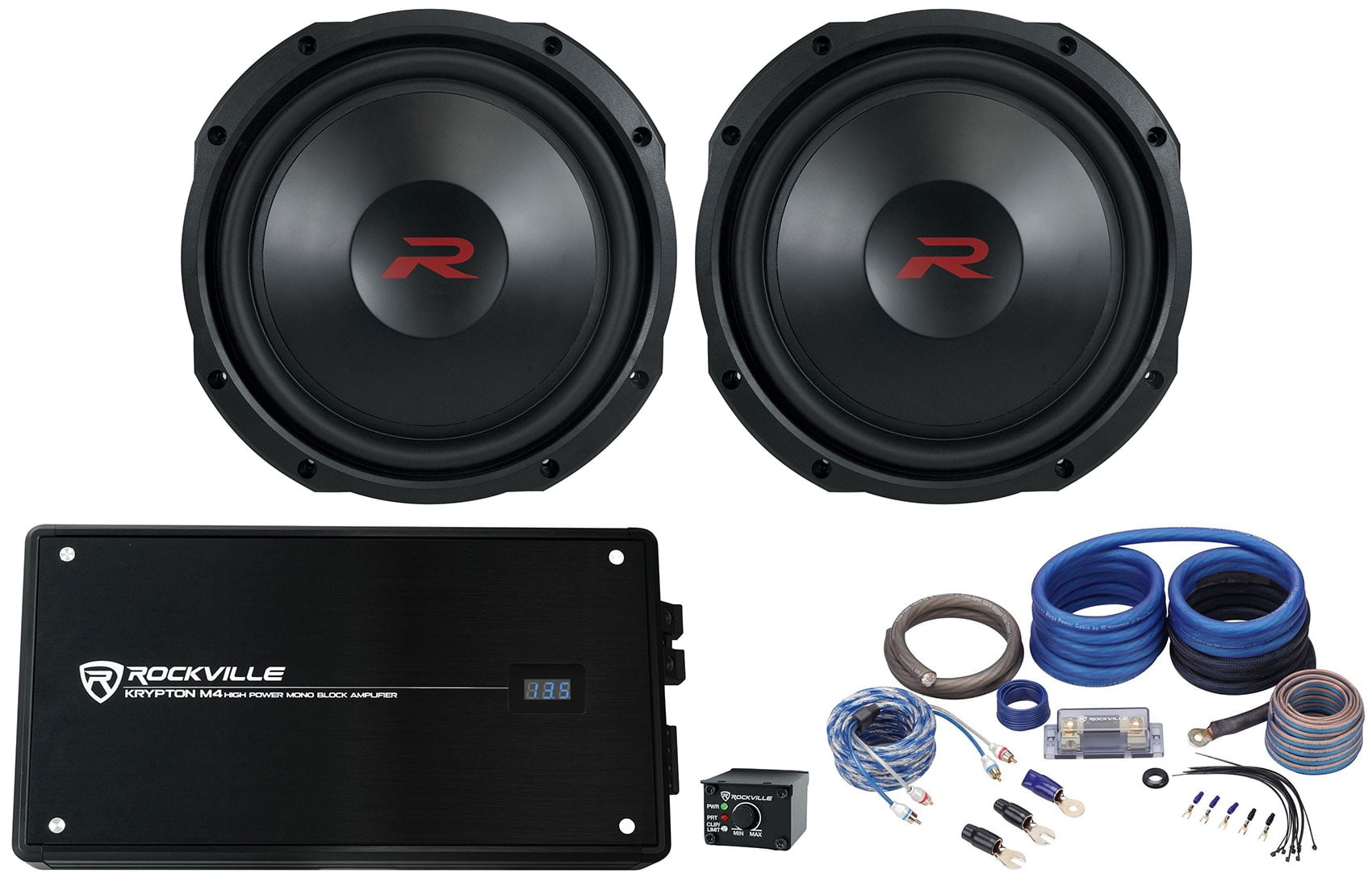 (2) Alpine RS-W12D4 12” 600w RMS Shallow Subwoofers DVC Slim Subs+Mono ...