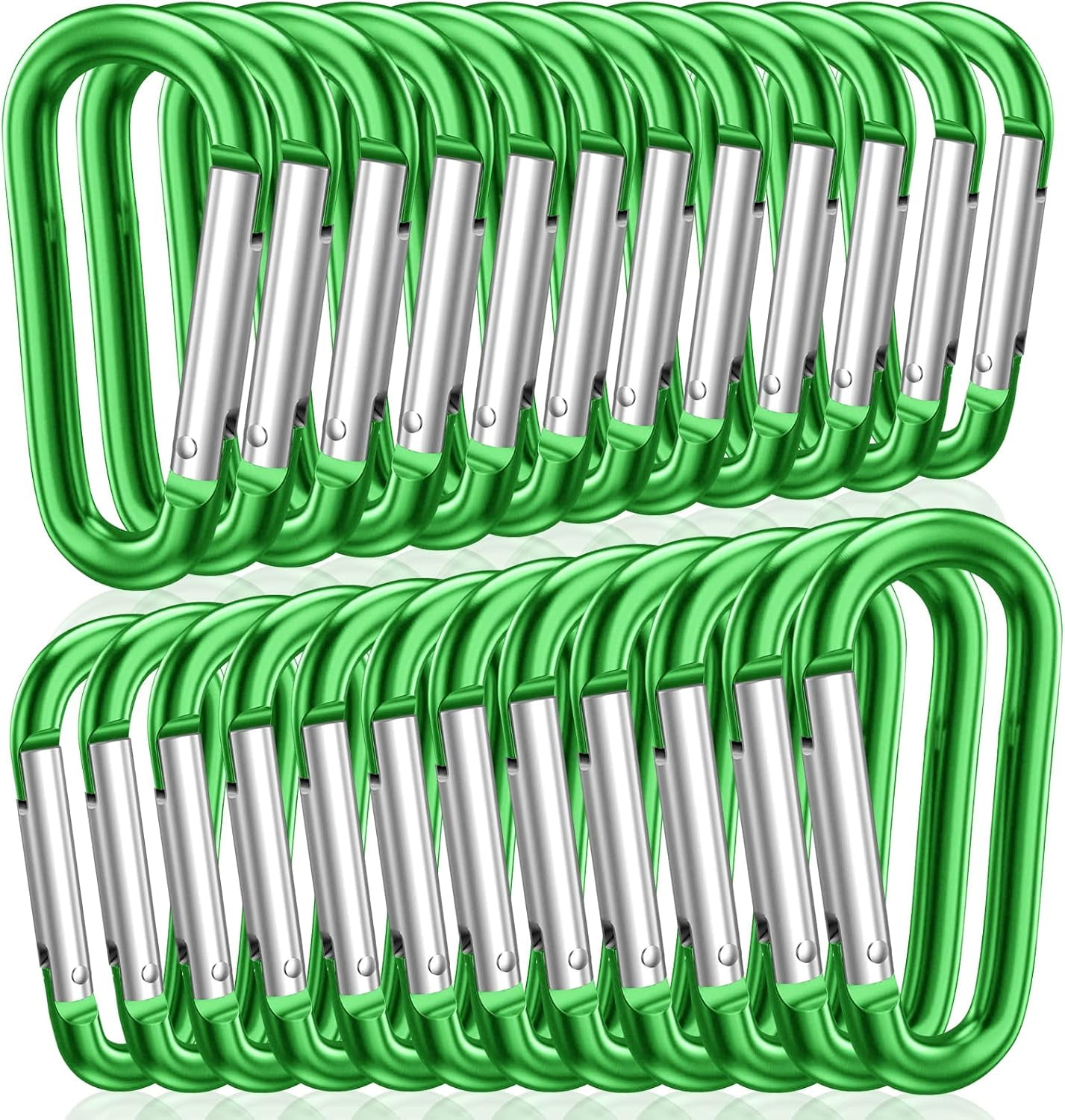 2" Aluminum D Ring Carabiners Clip D Shape Spring Loaded Gate Small ...