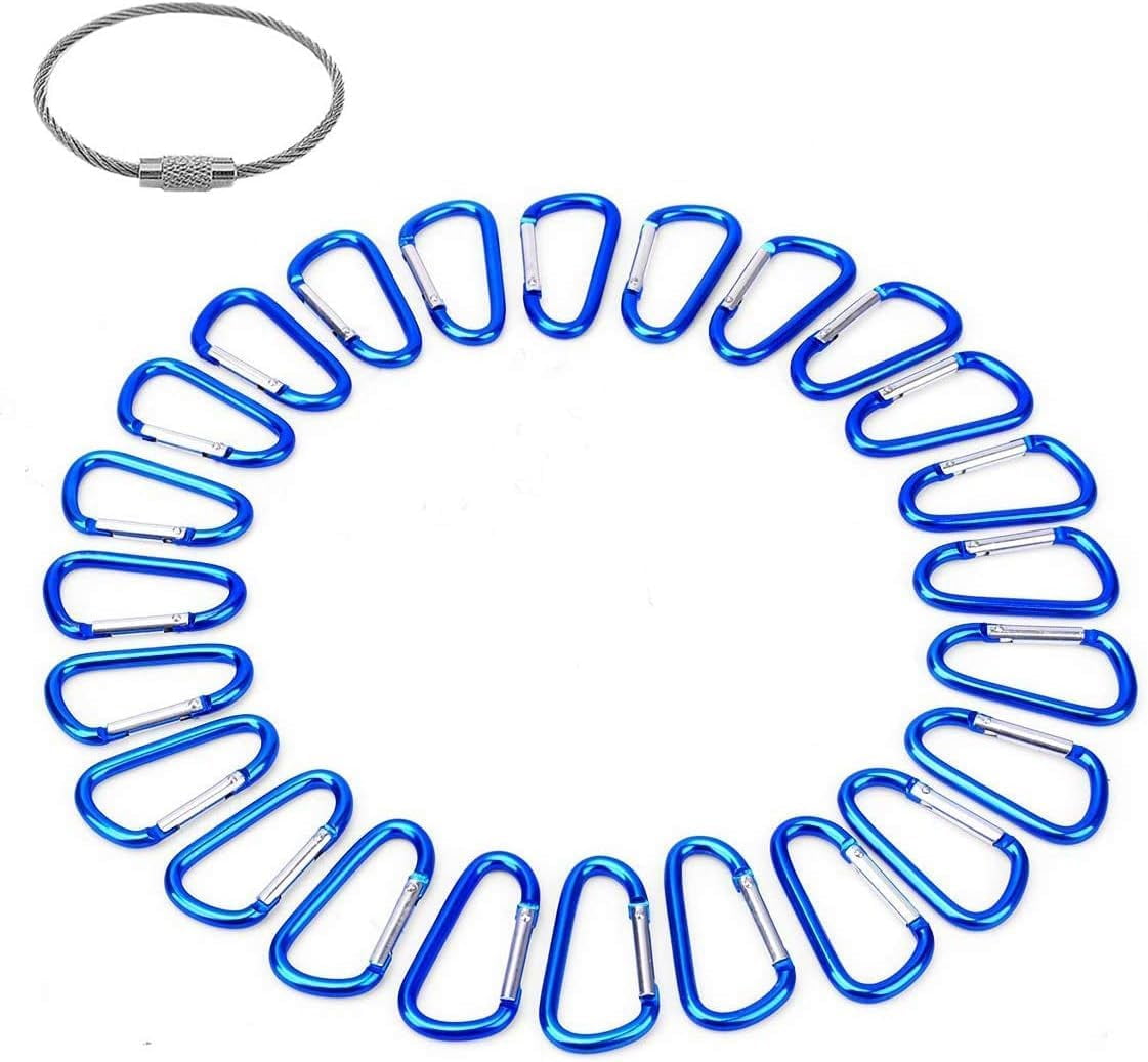 2" Aluminum D Ring Carabiners Clip D Shape Spring Loaded Gate Small ...