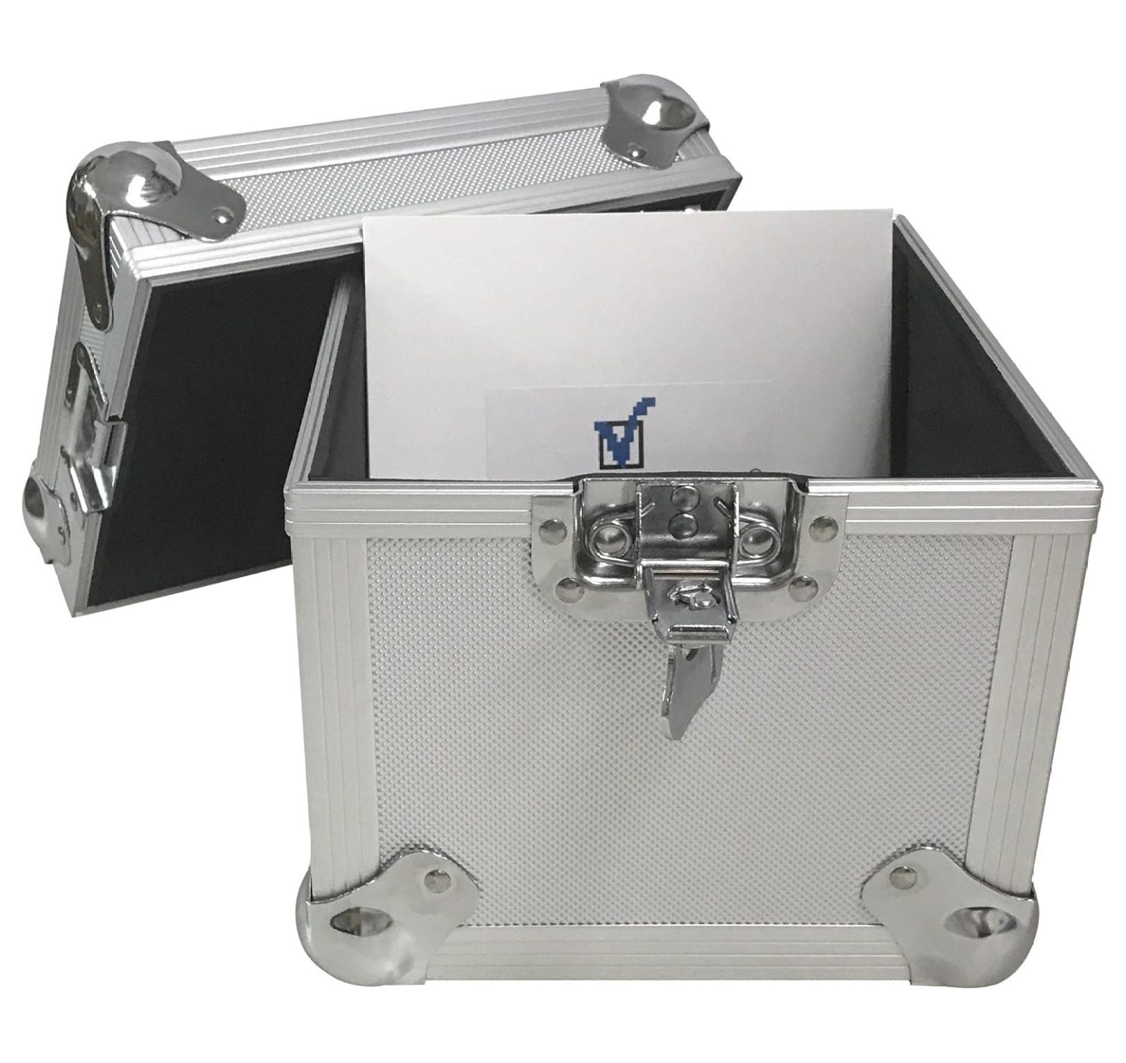 (2) Aluminum Heavy Duty 7" 45 RPM Vinyl Record Album Storage Box ...