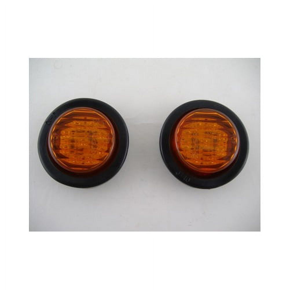 (2) Amber 2" Round 9 LED Mini Custom Flasher Park Turn Signal Lights ...