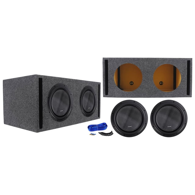 2) American Bass XR-12D4 2400w 12" Car Audio Subwoofers+Vented Sub Box ...