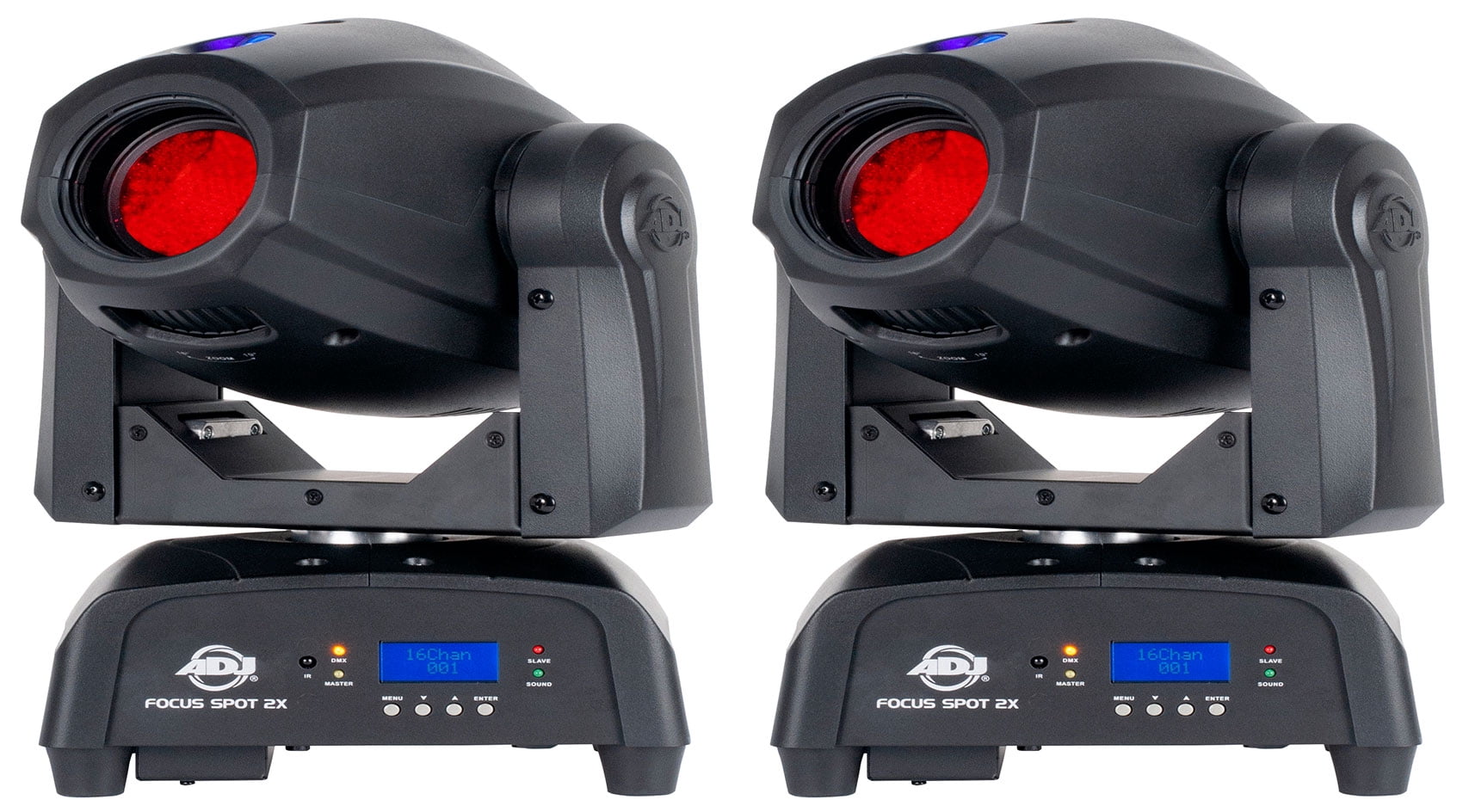 (2) American DJ FOCUS SPOT 2X 100W Cold White LED DMX Moving Head Spot ...