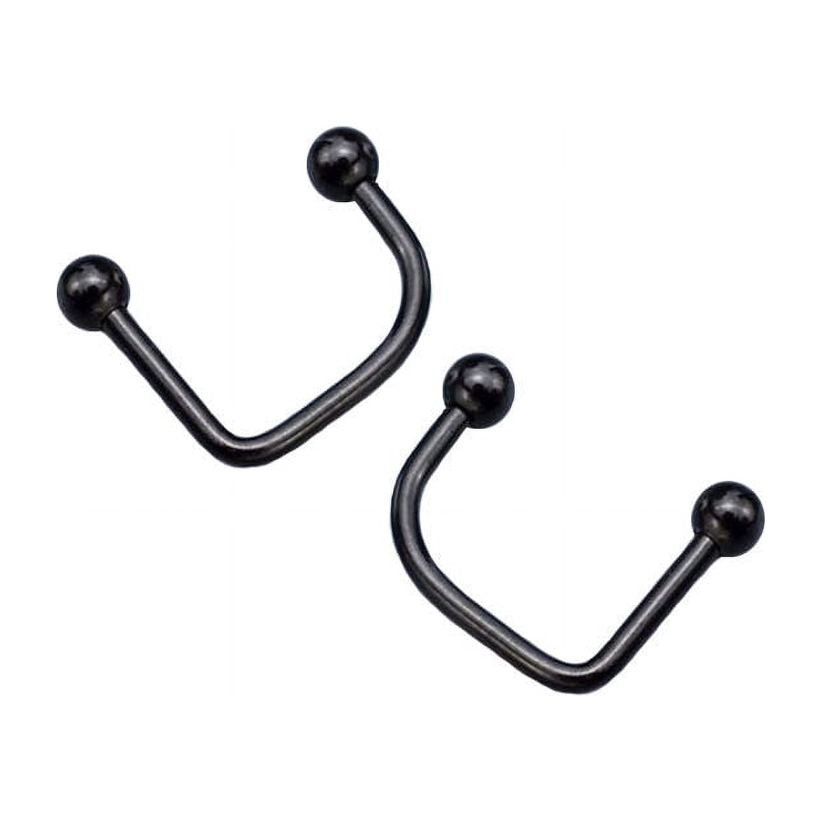 2 Anodized Titanium Black 16ga Lippy Loop Labret 2pack - Walmart.com
