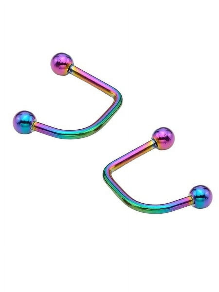 2 Anodized Titanium Multicolor 16ga Lippy Loop Labret 2pack - Walmart.com