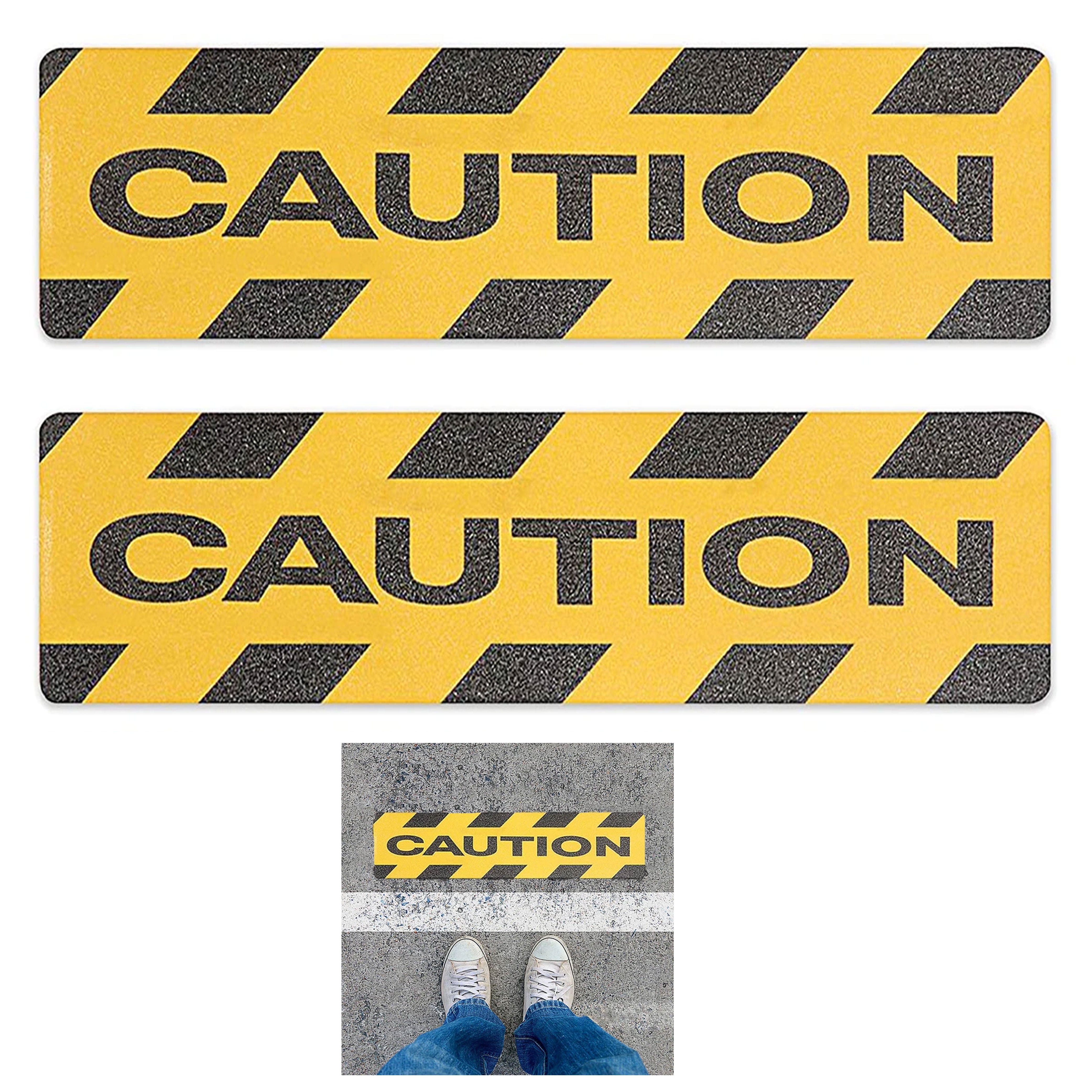 2 Anti Slip Non Skid High Traction Grip Caution Guard Grit Tape Strip ...