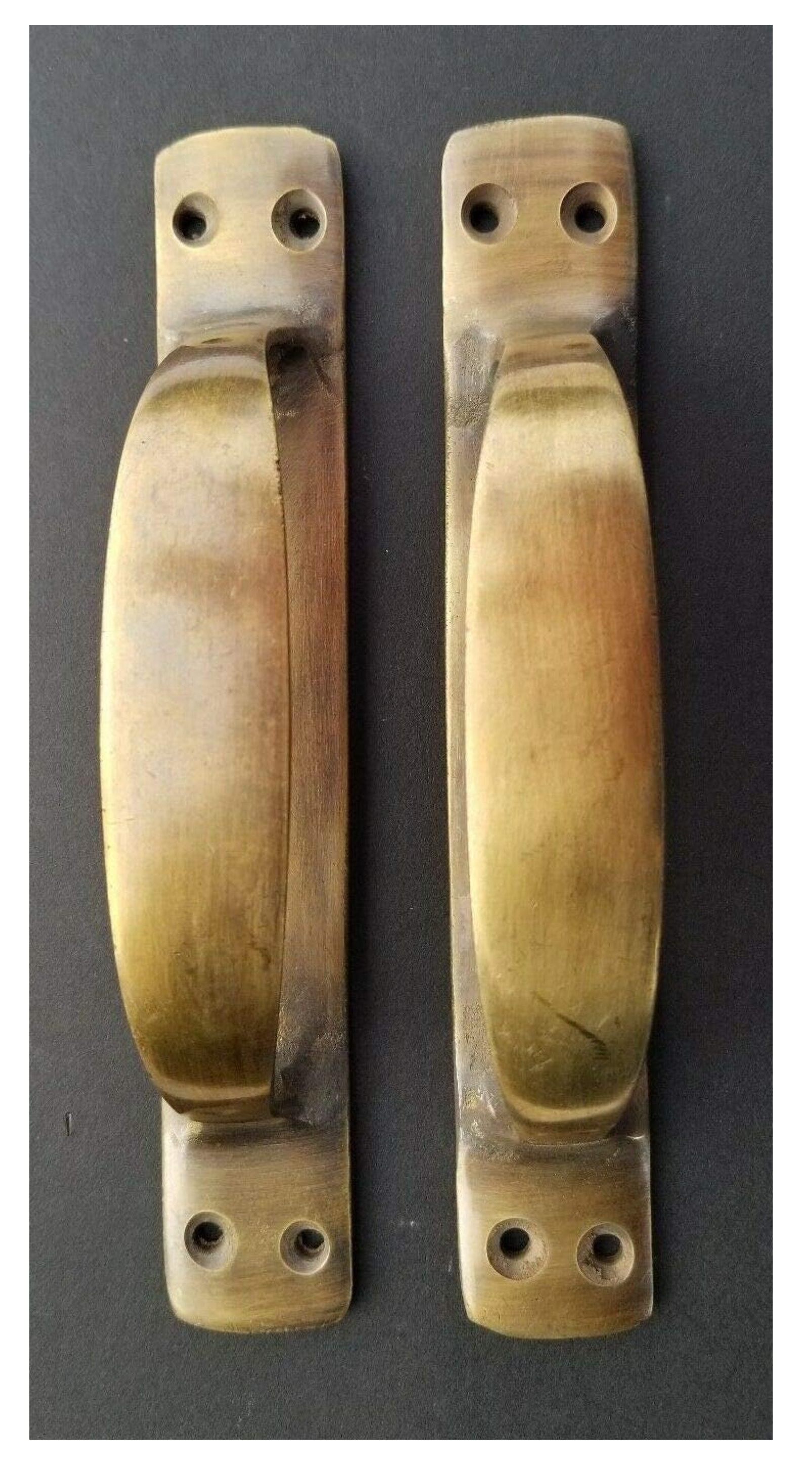 2 Antique Solid Brass Large Gate Cabinet Trunk Chest Handles 6-38 ...