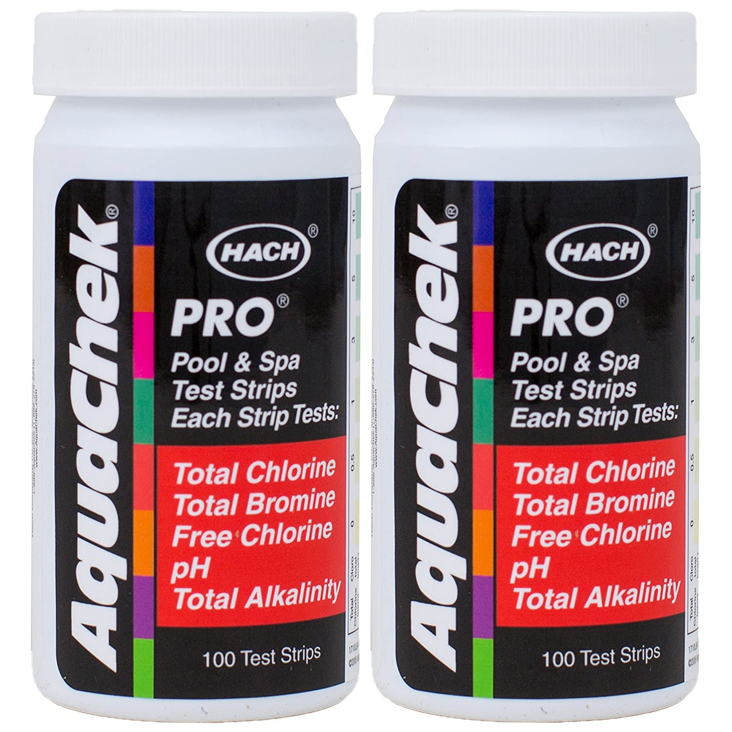 2) Aquachek 511710 Pro Swimming Pool Spa 5 in 1 Test Kit Strips 5-Way ...