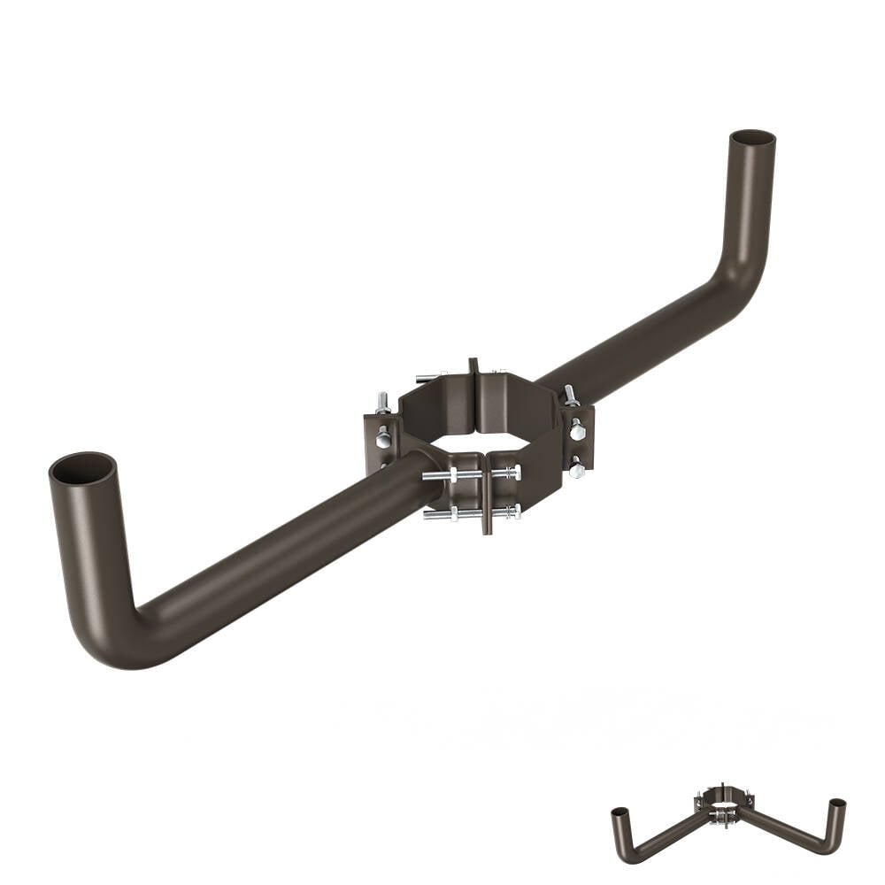 2 Arm Wrap Around Brackets for 7-10 Inch Wood or Concrete Poles, Steel ...