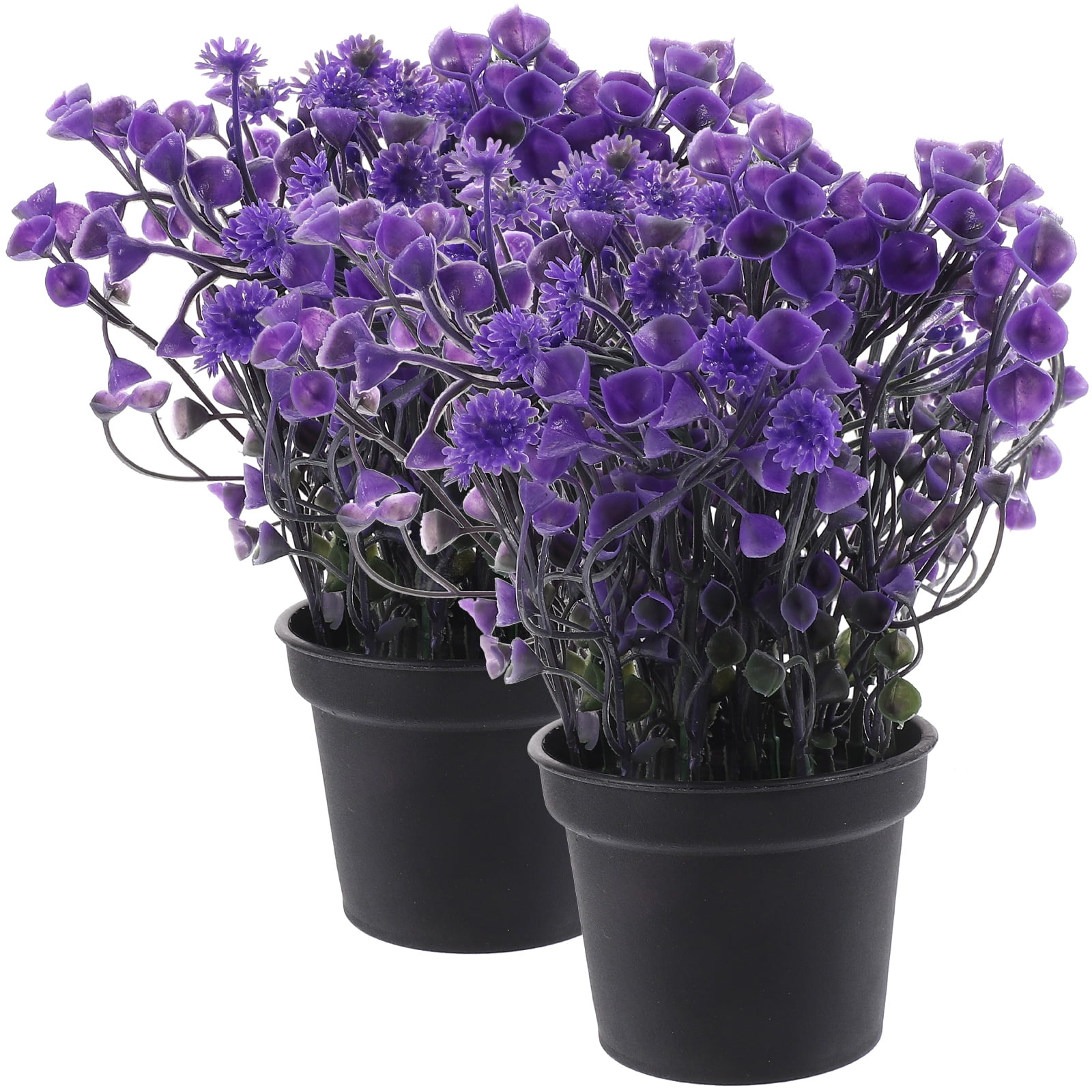 2 Artificial Bell Grass Flowers in Pots for Home Office Garden Decor ...